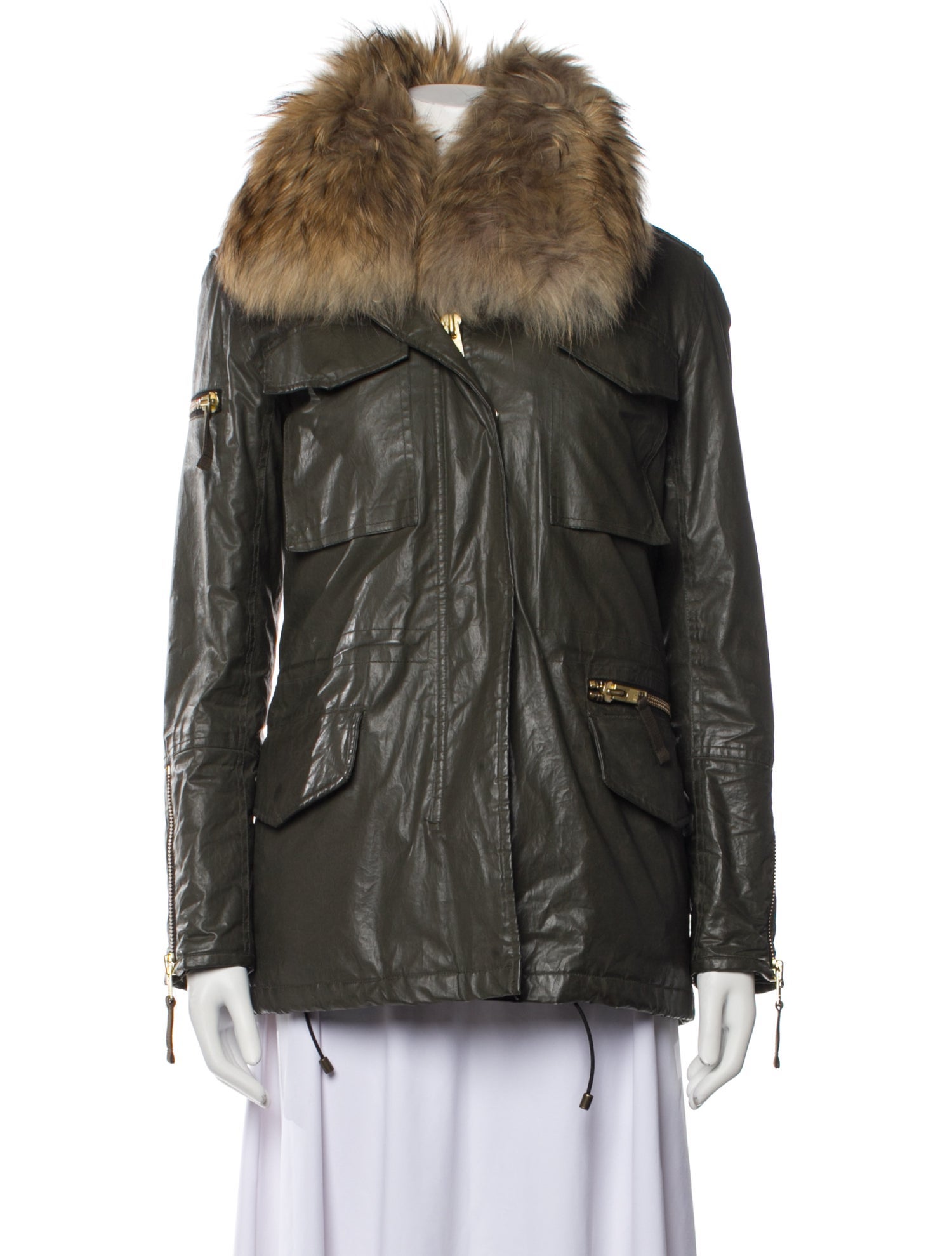 SAM. Fur Coat - Green Coats, Clothing - WSAMM27807 | The RealReal