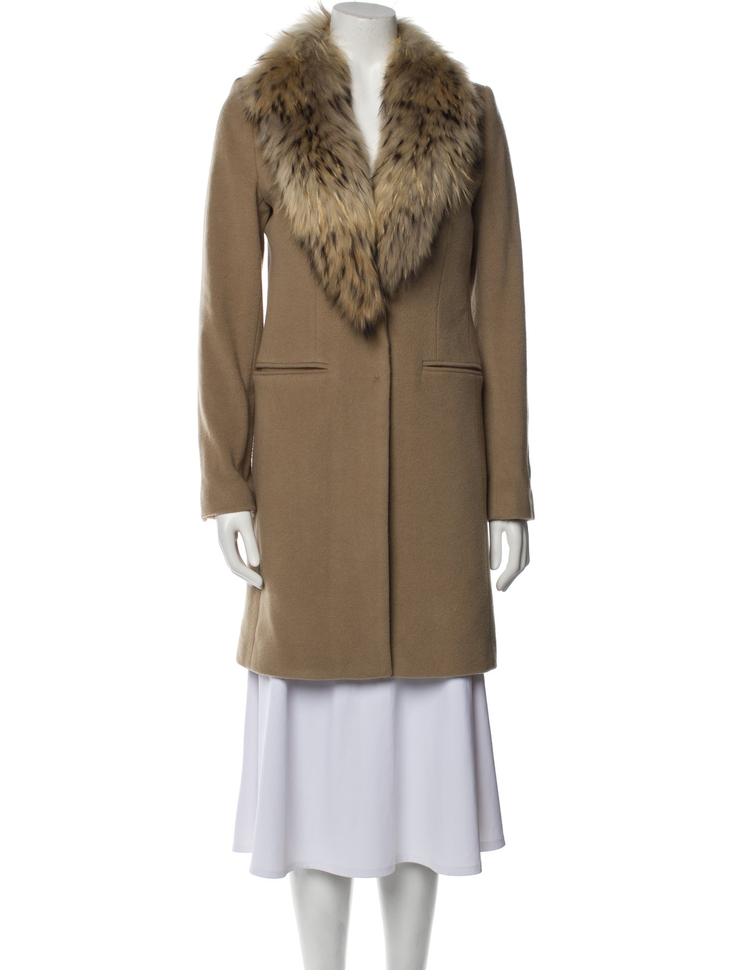 SAM. Wool Faux Fur Coat - Neutrals Coats, Clothing - WSAMM27913 | The ...