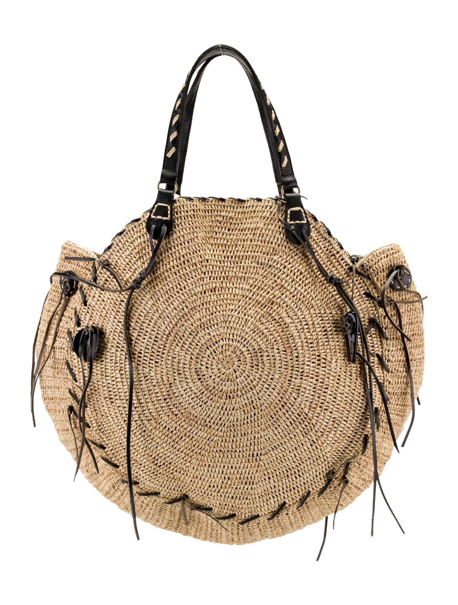 Sans Arcidet Straw Bucket Bag Black Totes Handbags Wsans20109