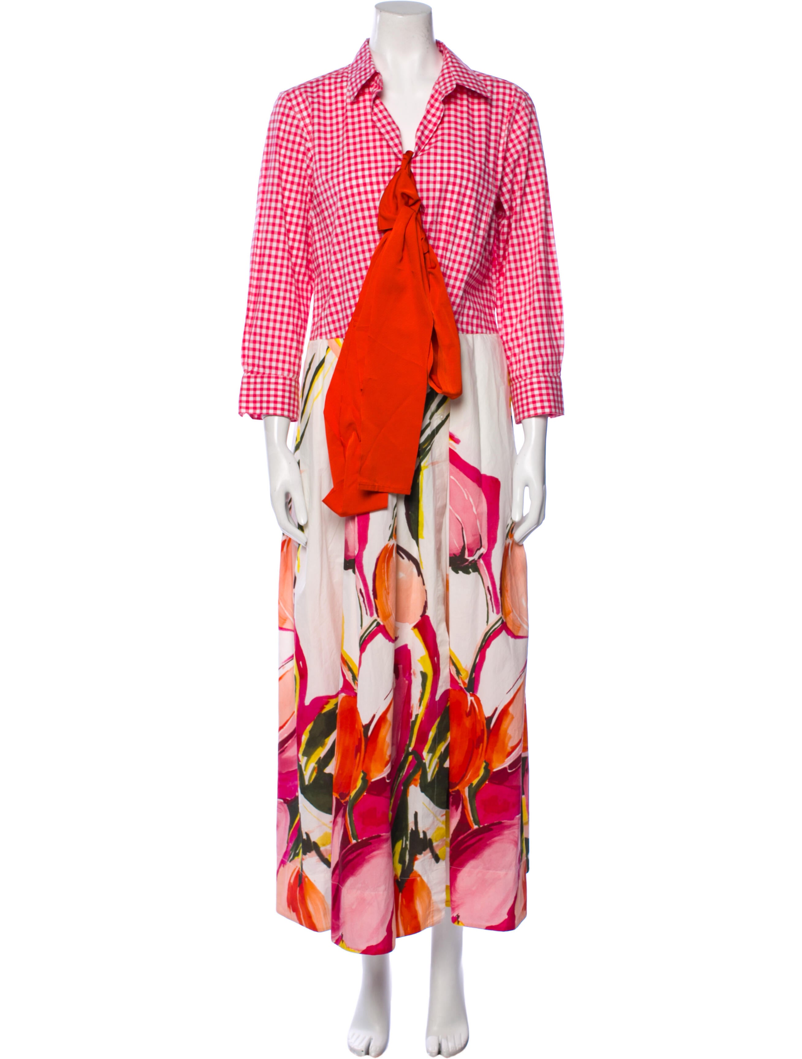 Sara Roka Printed Long Dress - Pink Dresses, Clothing - WSARO20654 ...