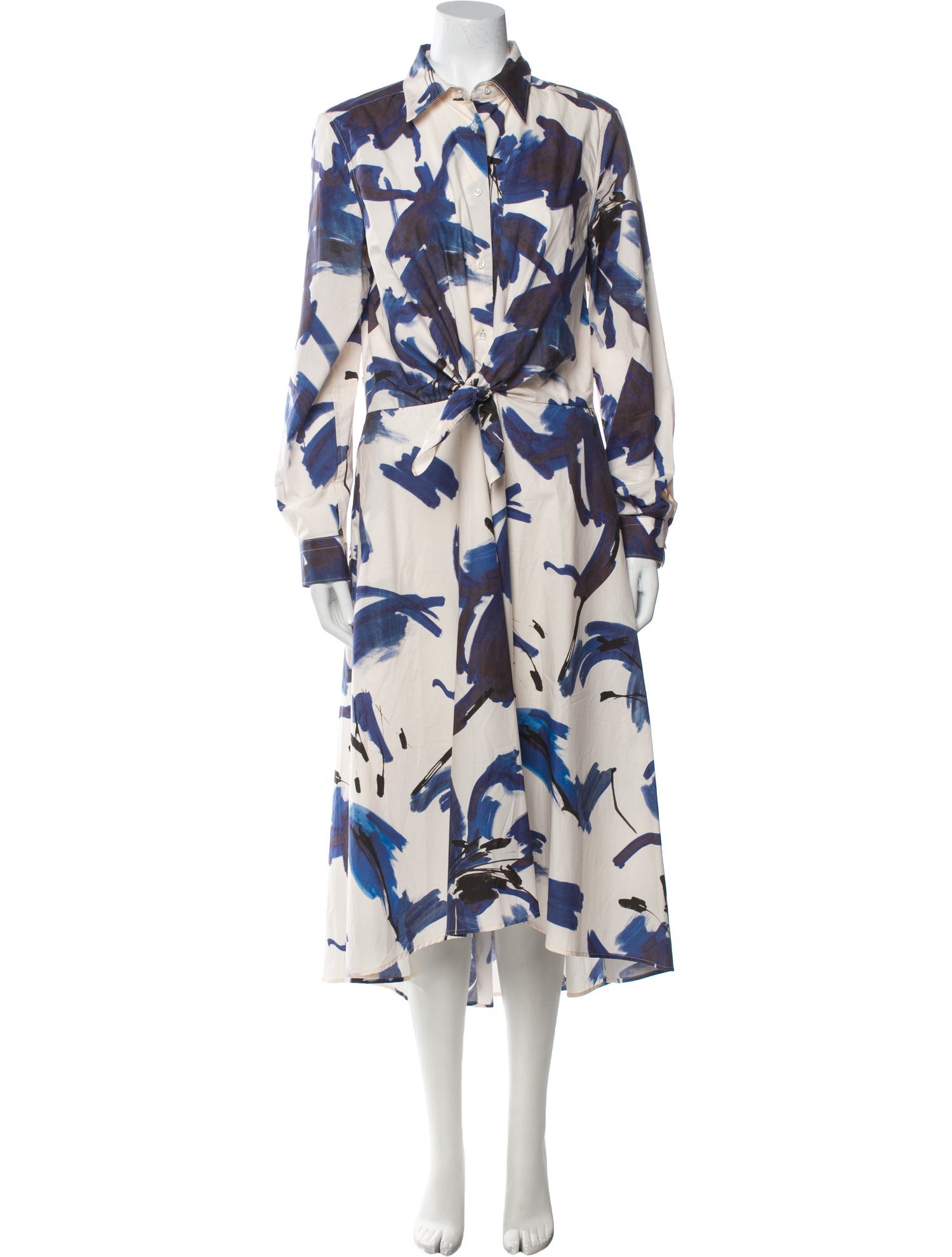 Sara Roka Floral Print Long Dress - Blue Dresses, Clothing - WSARO21077 ...