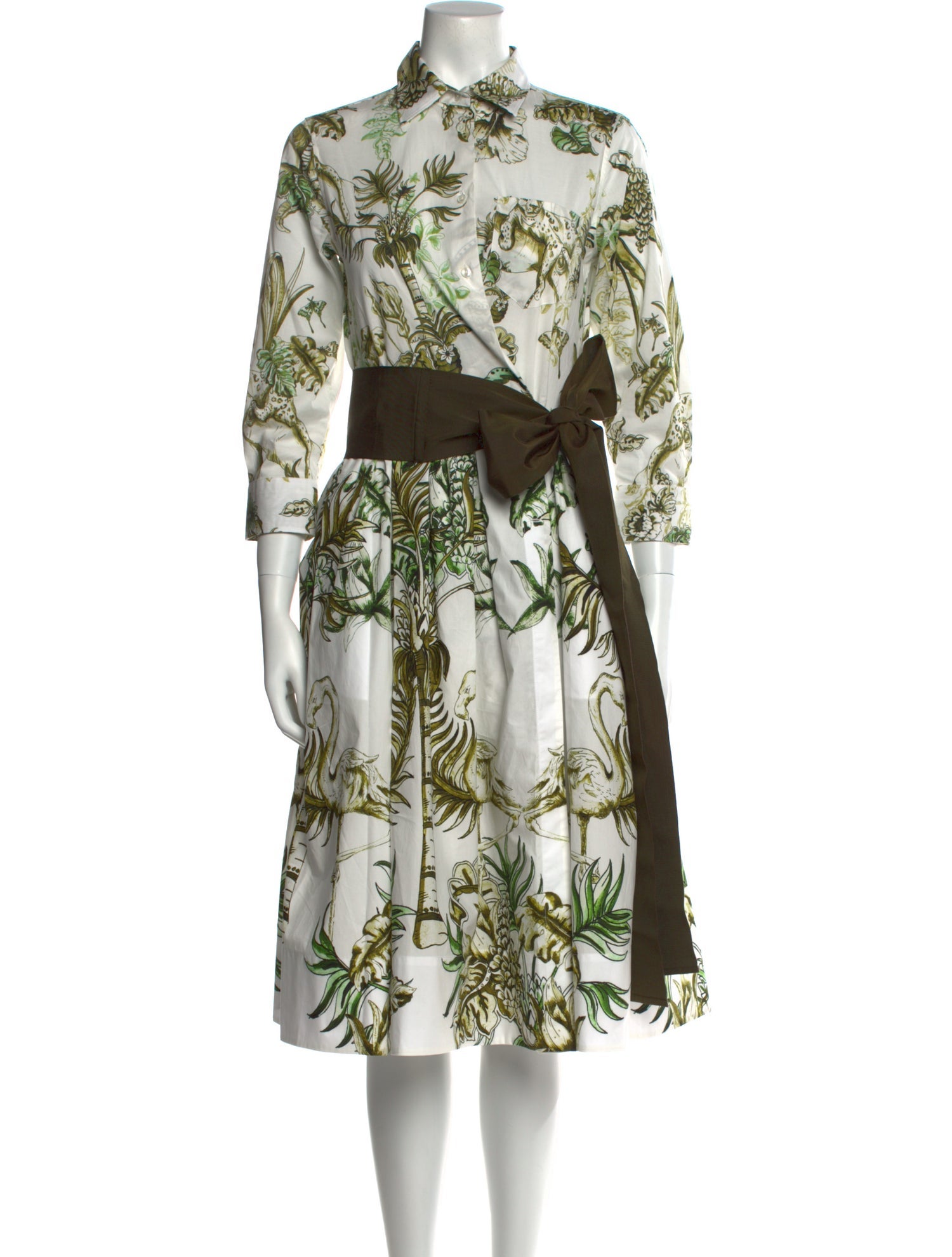 Sara Roka Floral Print Midi Length Dress - Neutrals Dresses, Clothing ...