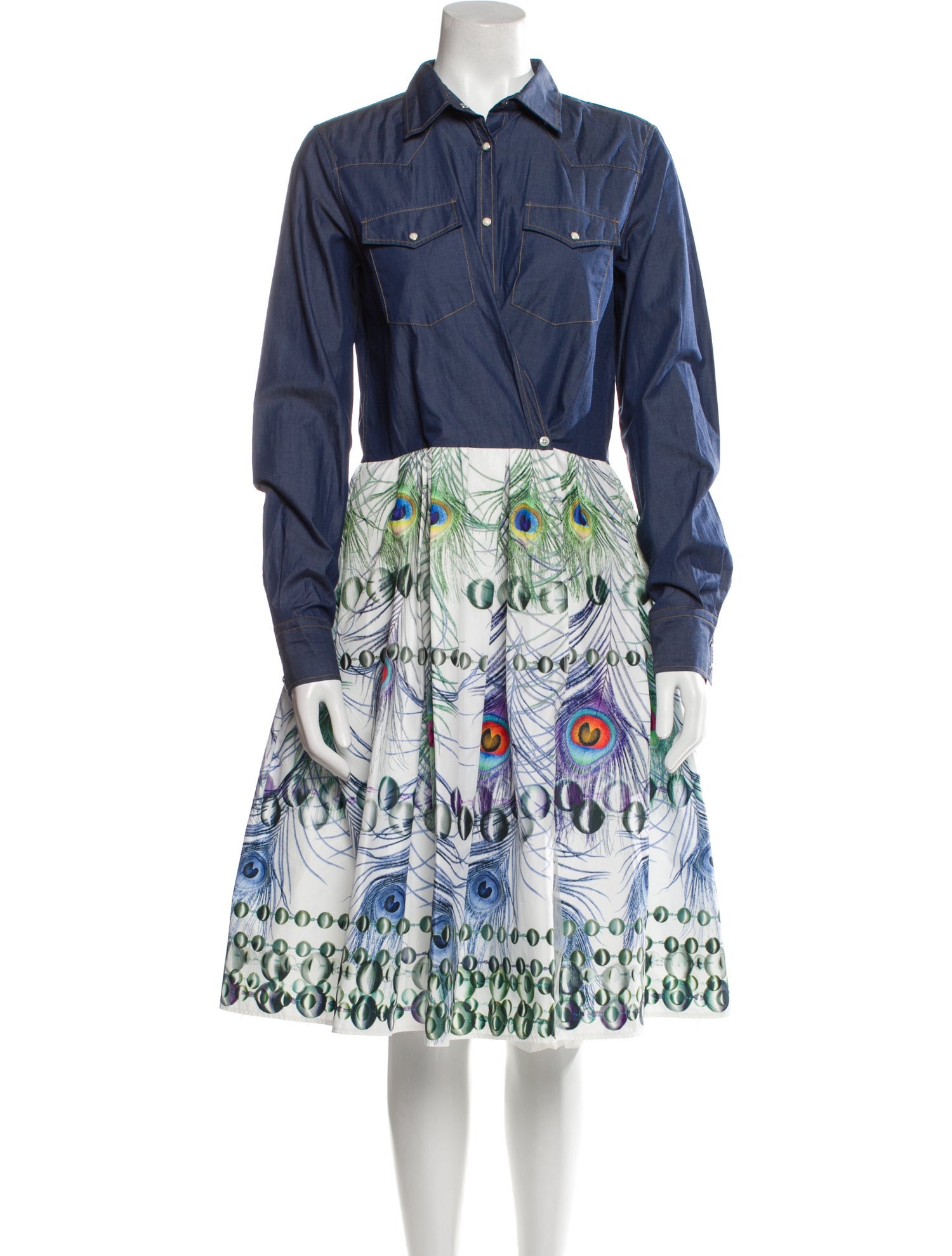 Sara Roka Printed Midi Length Dress - Black Dresses, Clothing ...