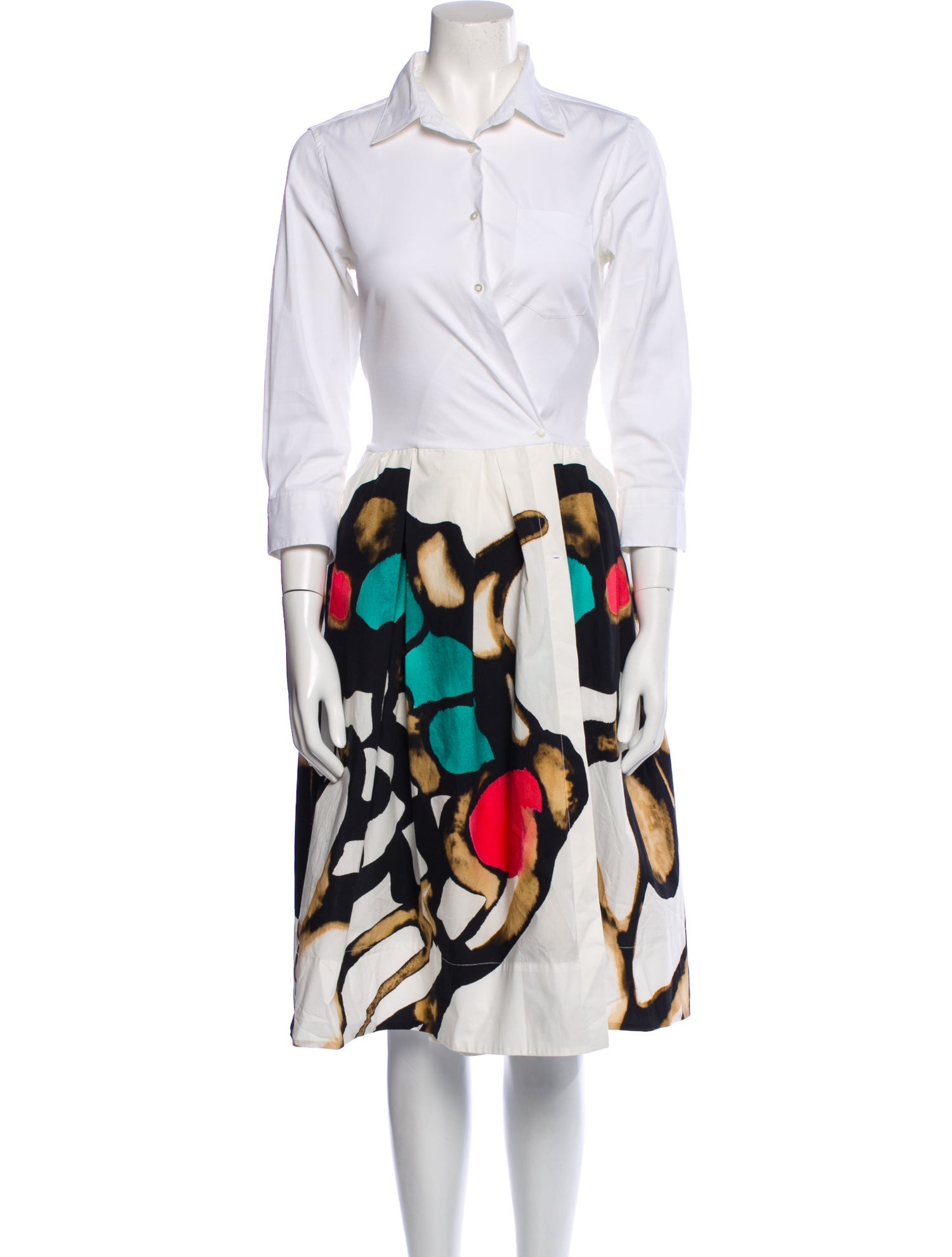 Sara Roka Printed Knee-Length Dress - White Dresses, Clothing ...