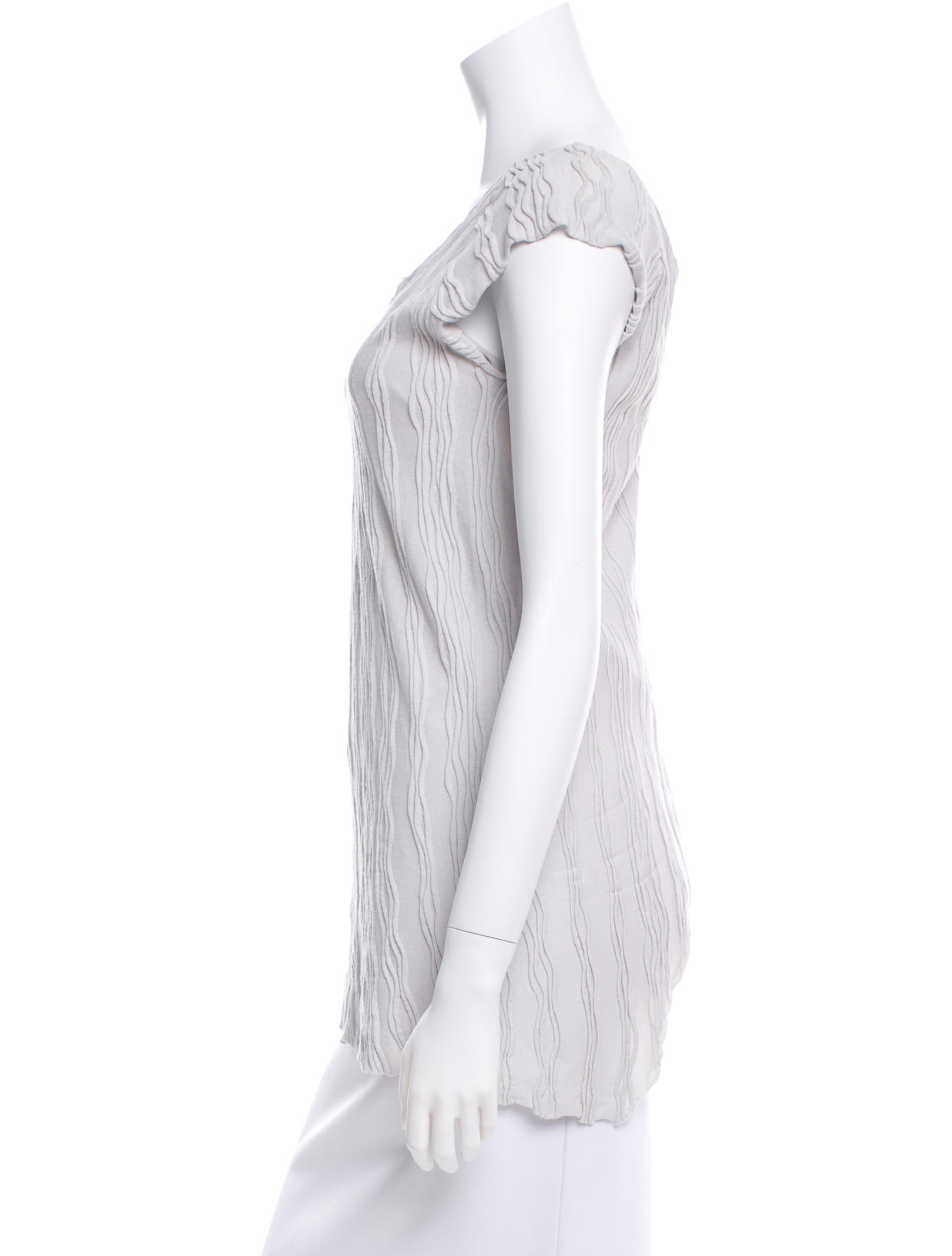 Sarah Pacini Textured Knit Top w/ Tags - Grey Tops, Clothing ...