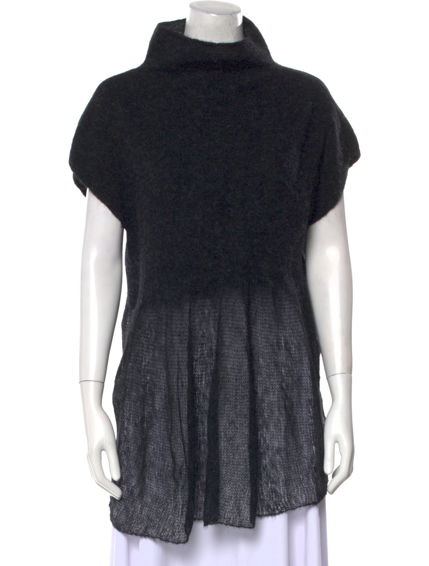 Sarah Pacini Turtleneck Short Sleeve Tunic - Grey Tops, Clothing ...