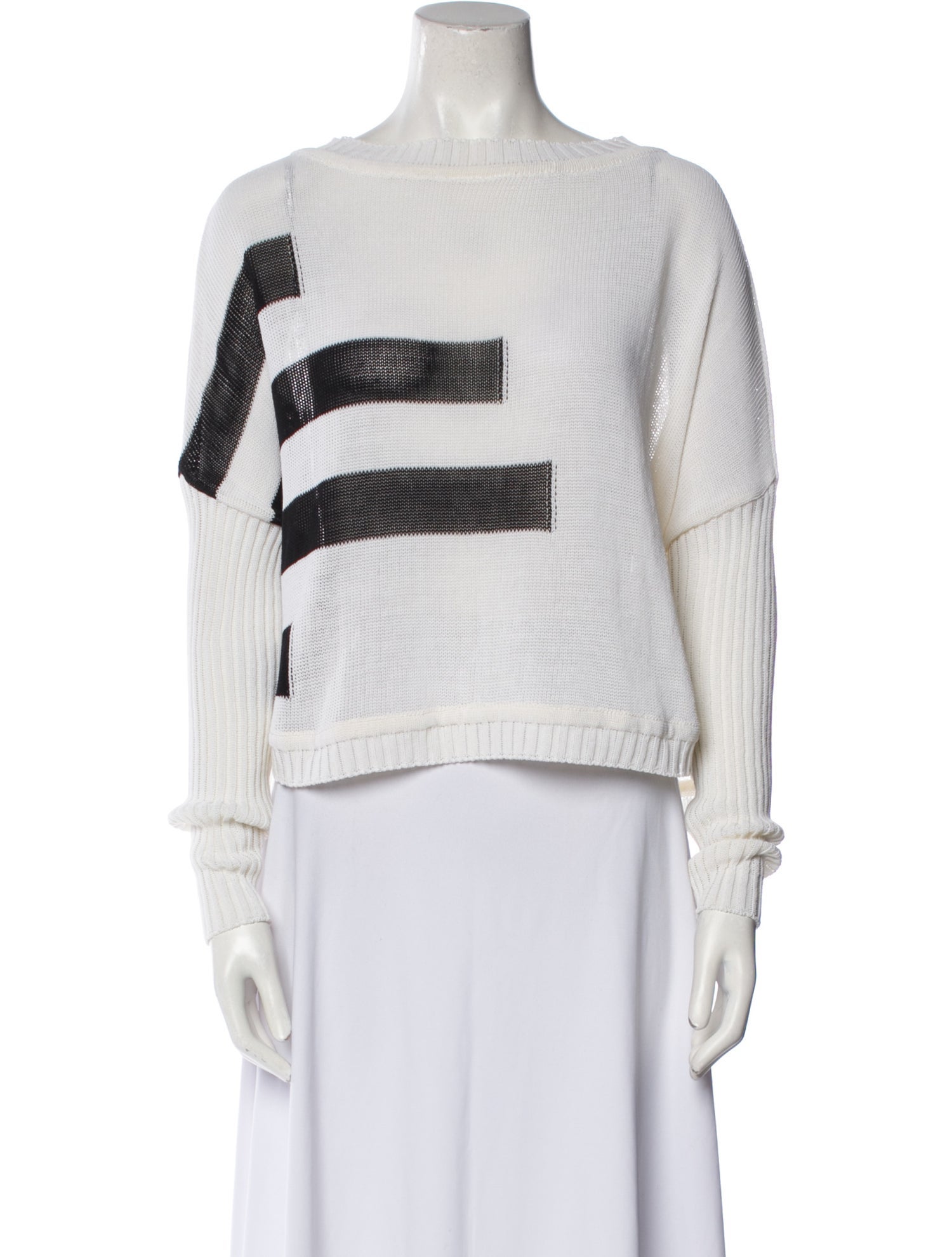Sarah Pacini Striped Bateau Neckline Sweatshirt w/ Tags - Neutrals Tops ...