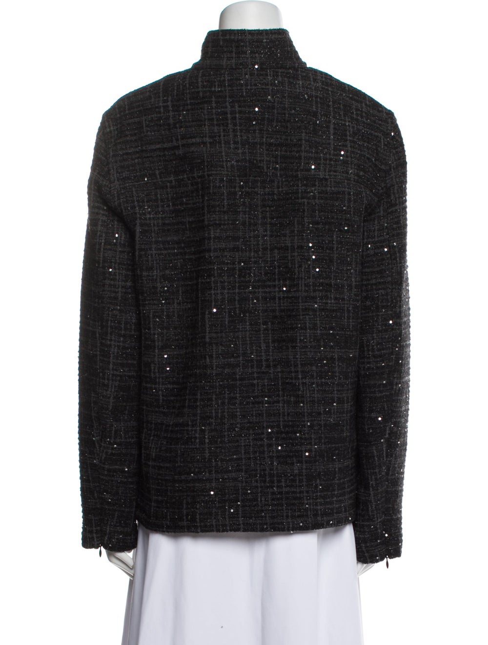 Sarah Pacini Tweed Tweed Pattern Jacket - Black Jackets, Clothing ...