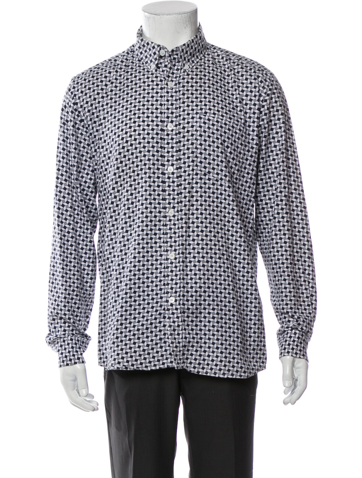 Saturdays Surf NYC Printed Long Sleeve Shirt - Grey Casual Shirts ...