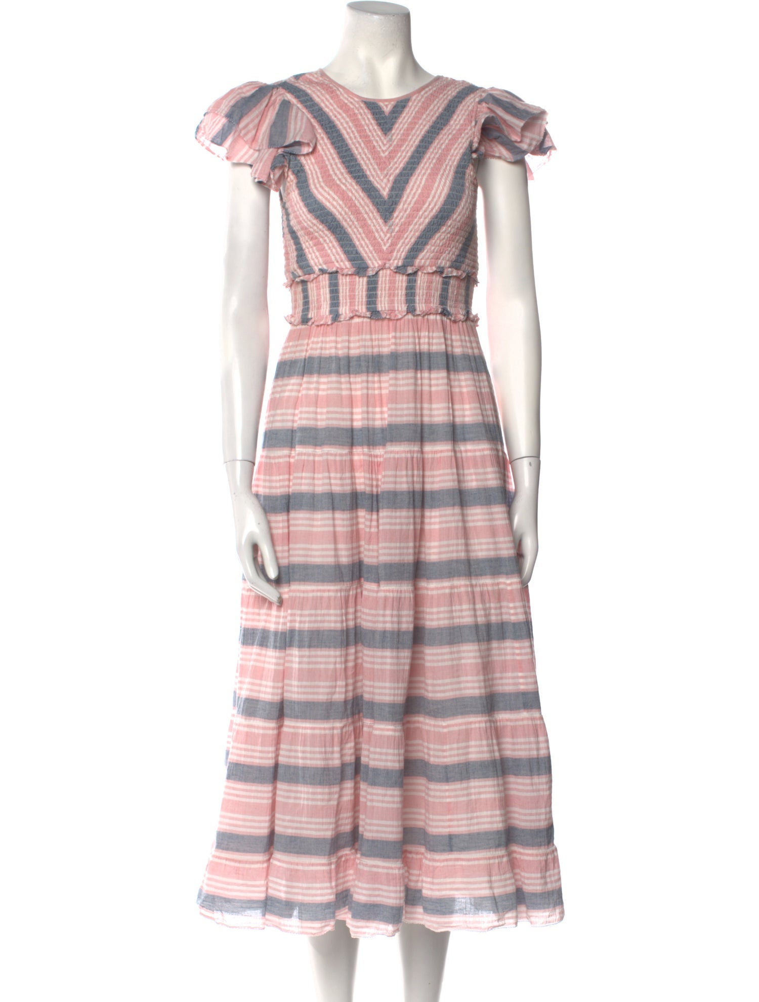 Saylor Striped Long Dress - Pink Dresses, Clothing - WSAYL24486 | The ...