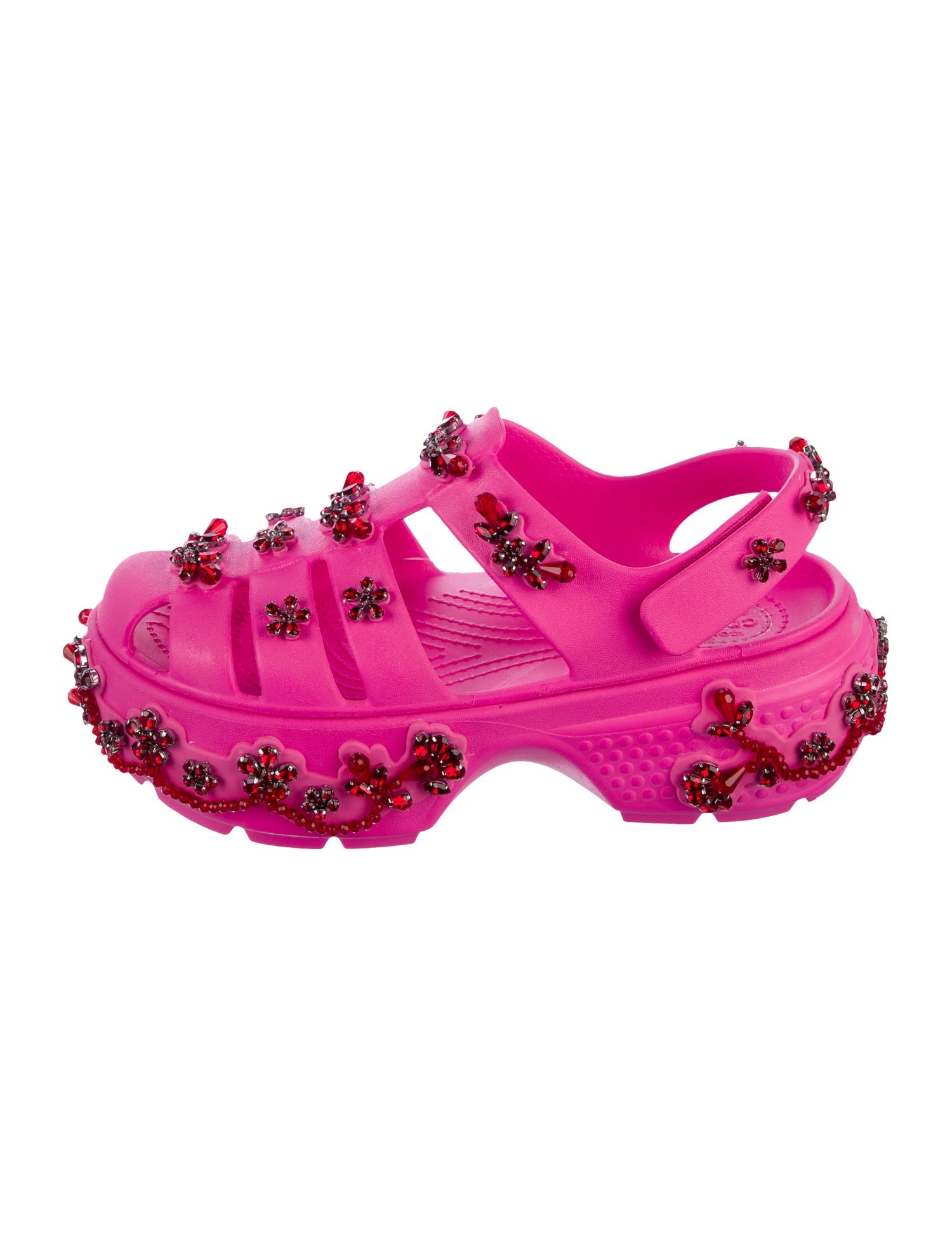 Simone Rocha X Crocs Rubber Crystal Embellishments Slingback Sandals w ...