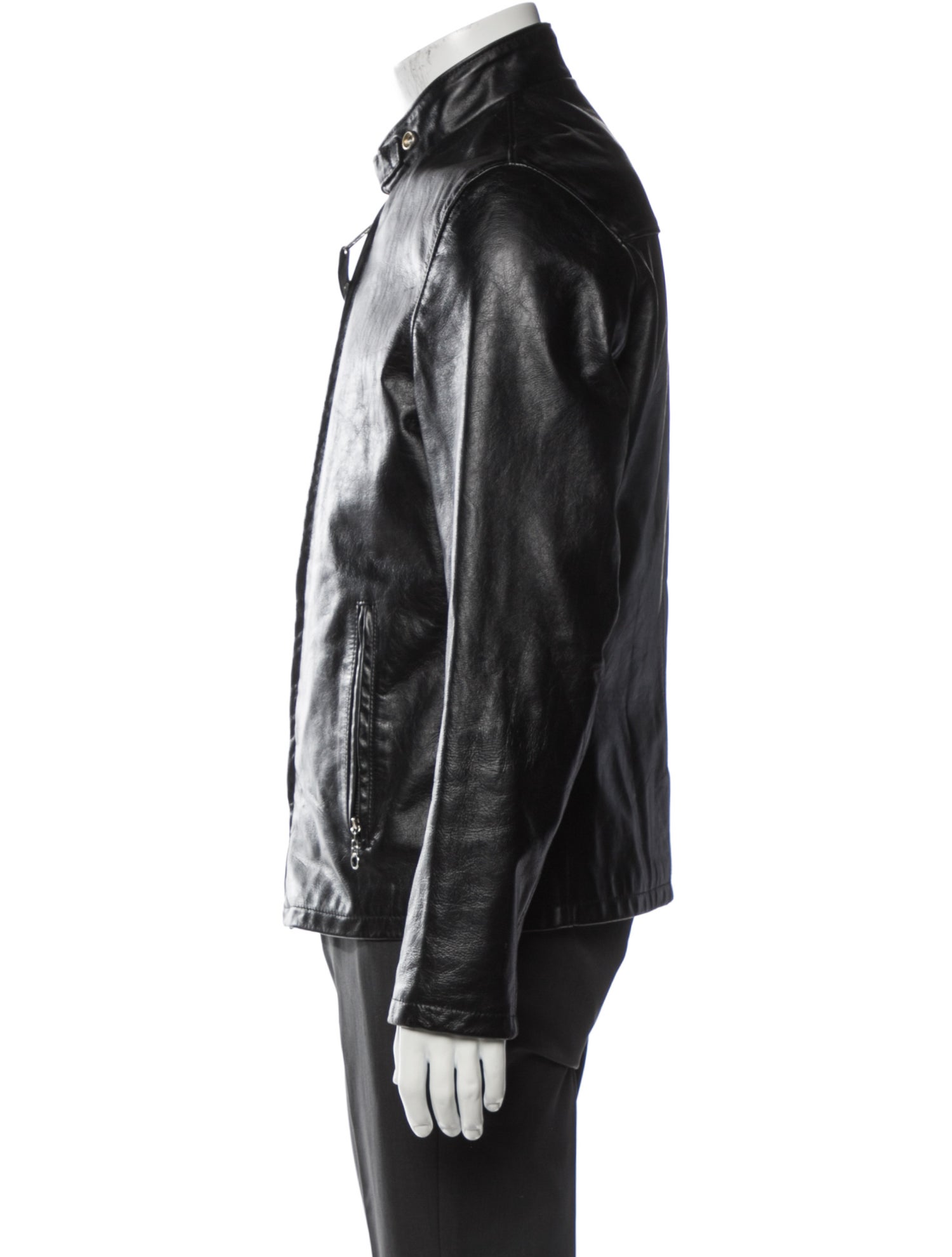 Schott NYC Leather Moto Jacket - Black Outerwear, Clothing - WSCHT21235 ...