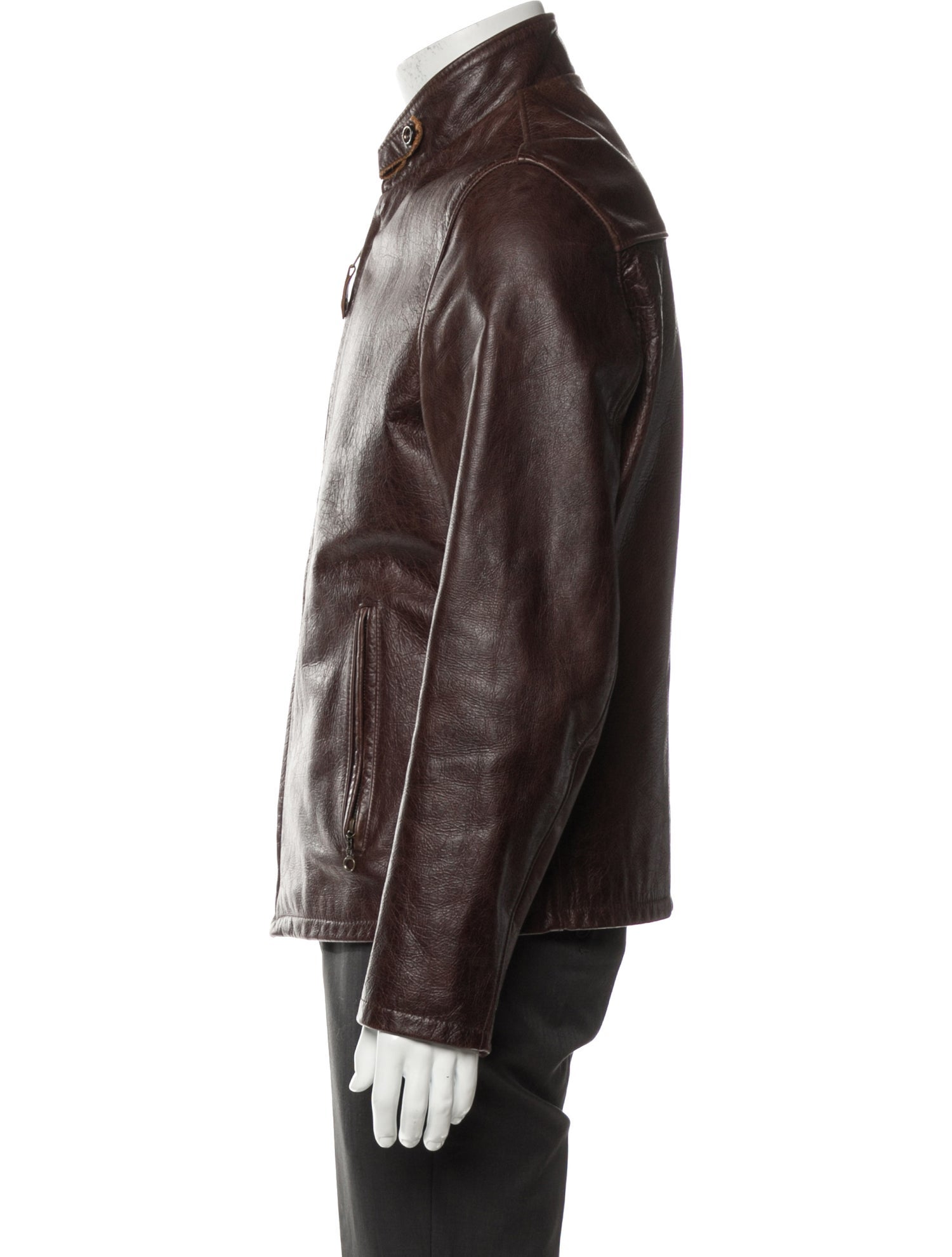 Schott NYC Leather Moto Jacket - Brown Outerwear, Clothing - WSCHT21301 ...