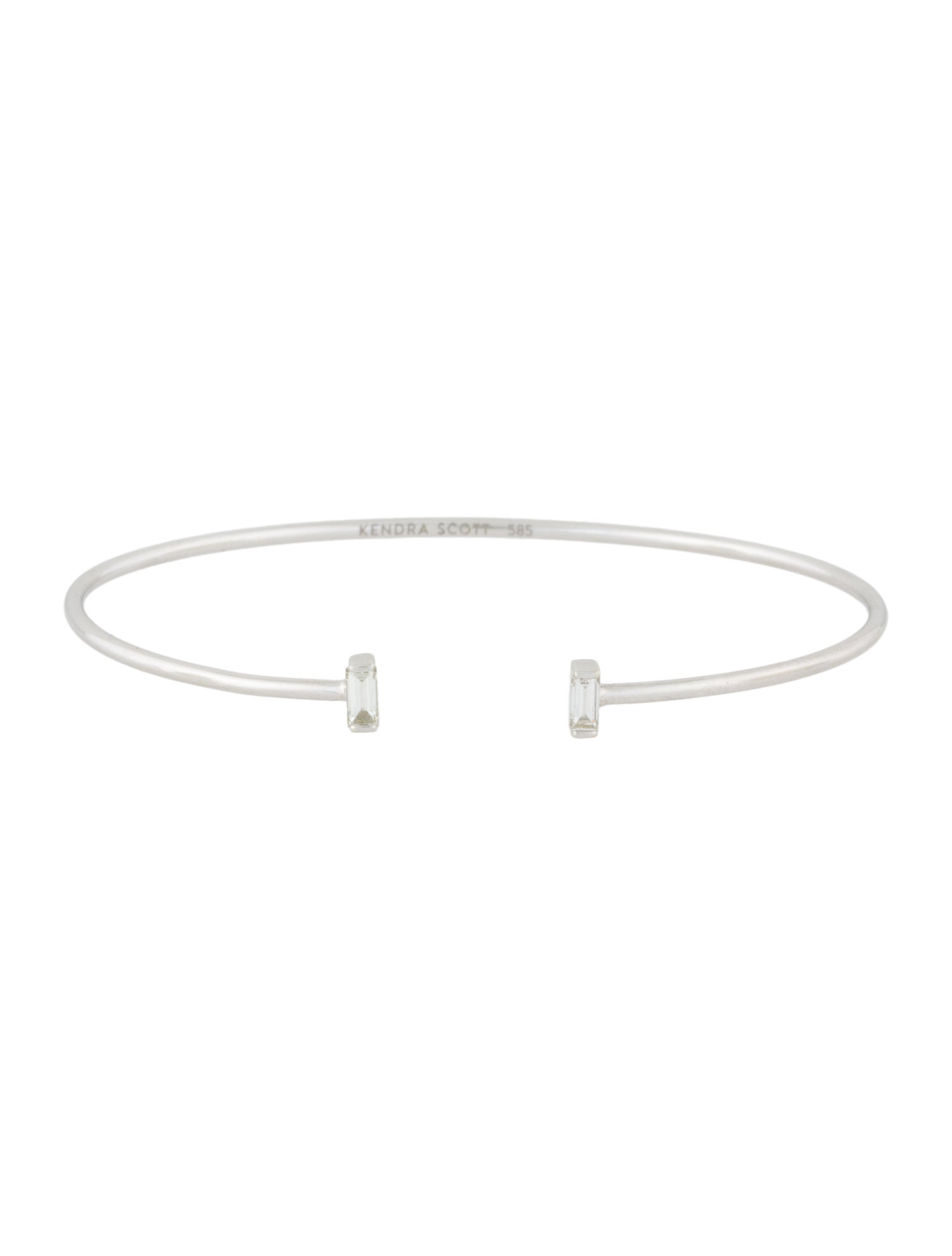 Kendra Scott 14K Isabella Diamond Cuff Bracelet - Rhodium-Plated 14K White Gold Bangle ...
