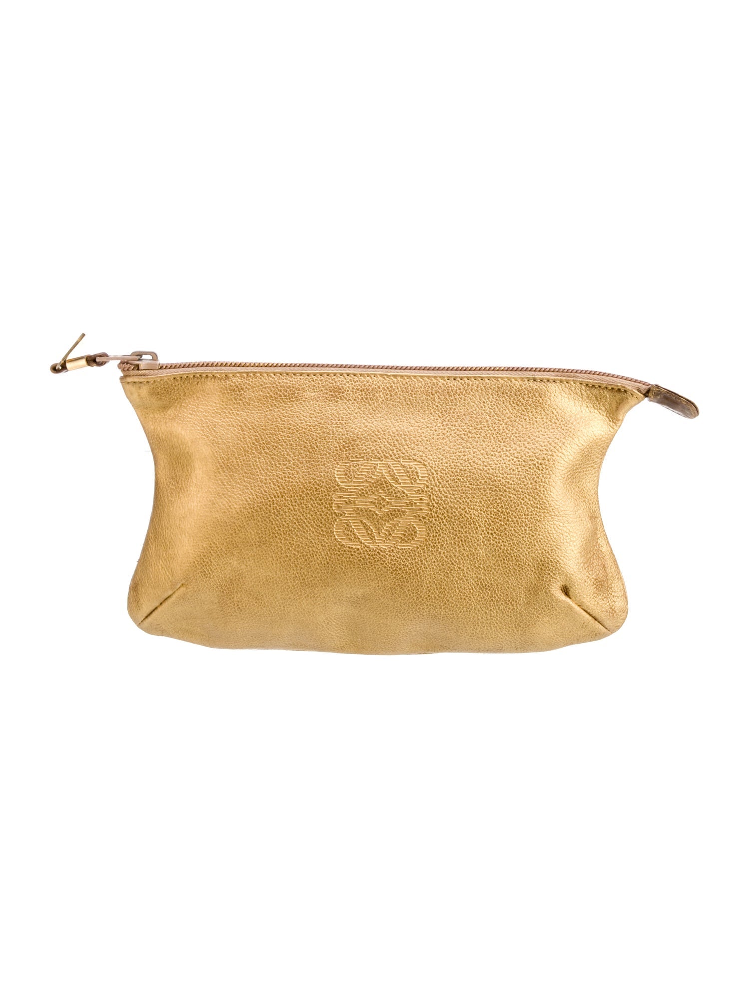 Loewe Leather Clutch - Gold Clutches, Handbags - WSE102852 | The RealReal