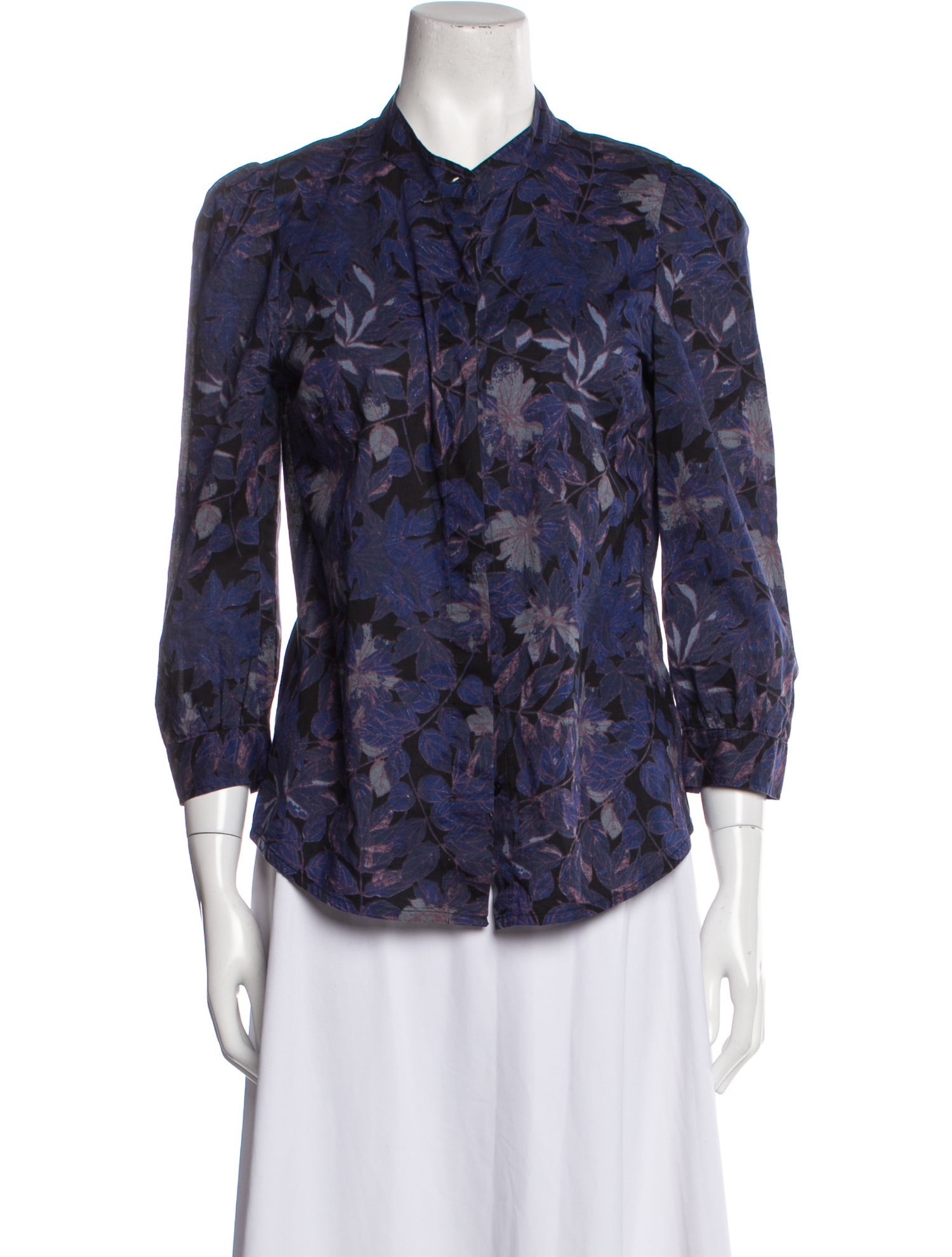 See by Chloé Floral Print Three-Quarter Sleeve Blouse - Black Tops ...