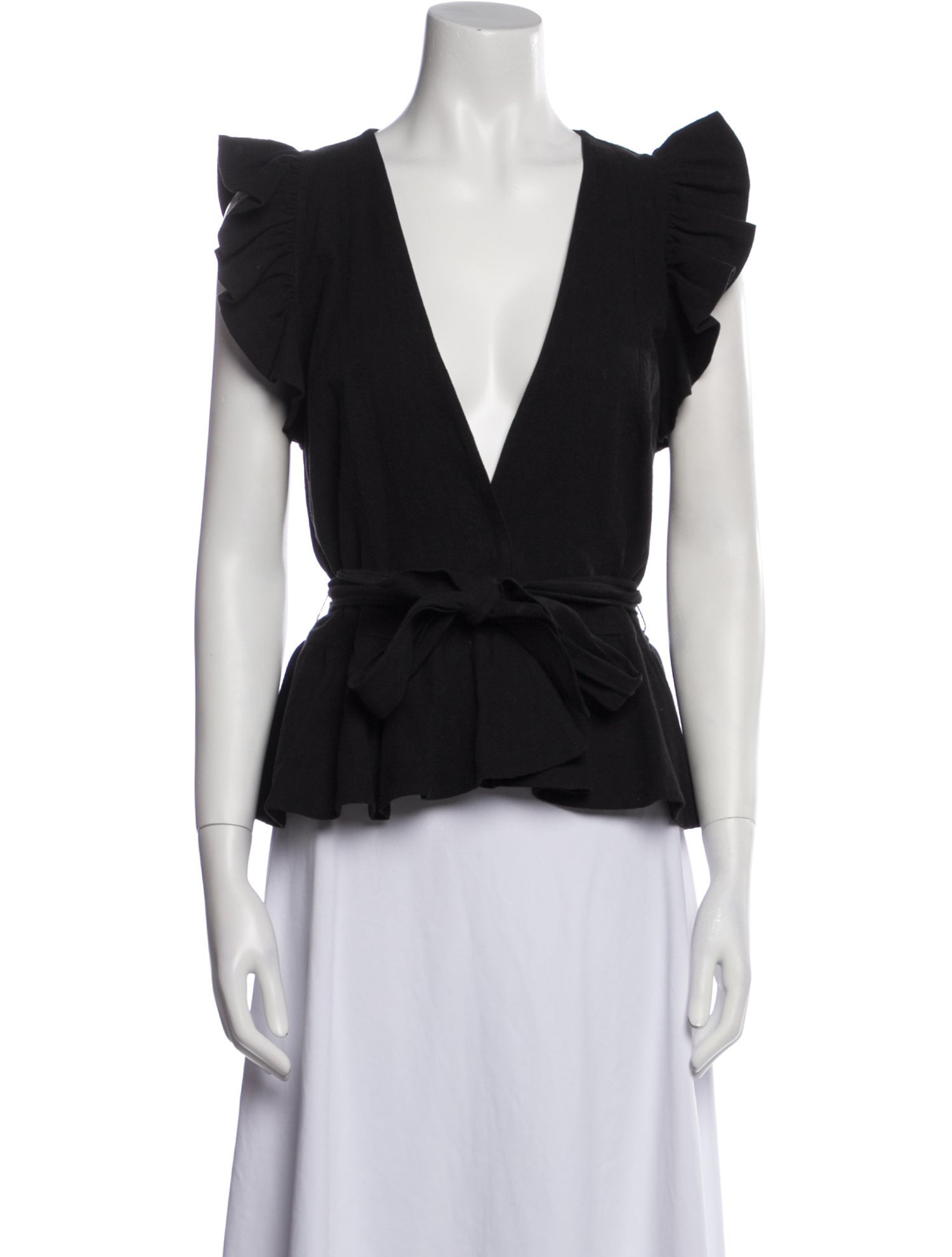 Secular Plunge Neckline Short Sleeve Crop Top - Black Tops, Clothing ...