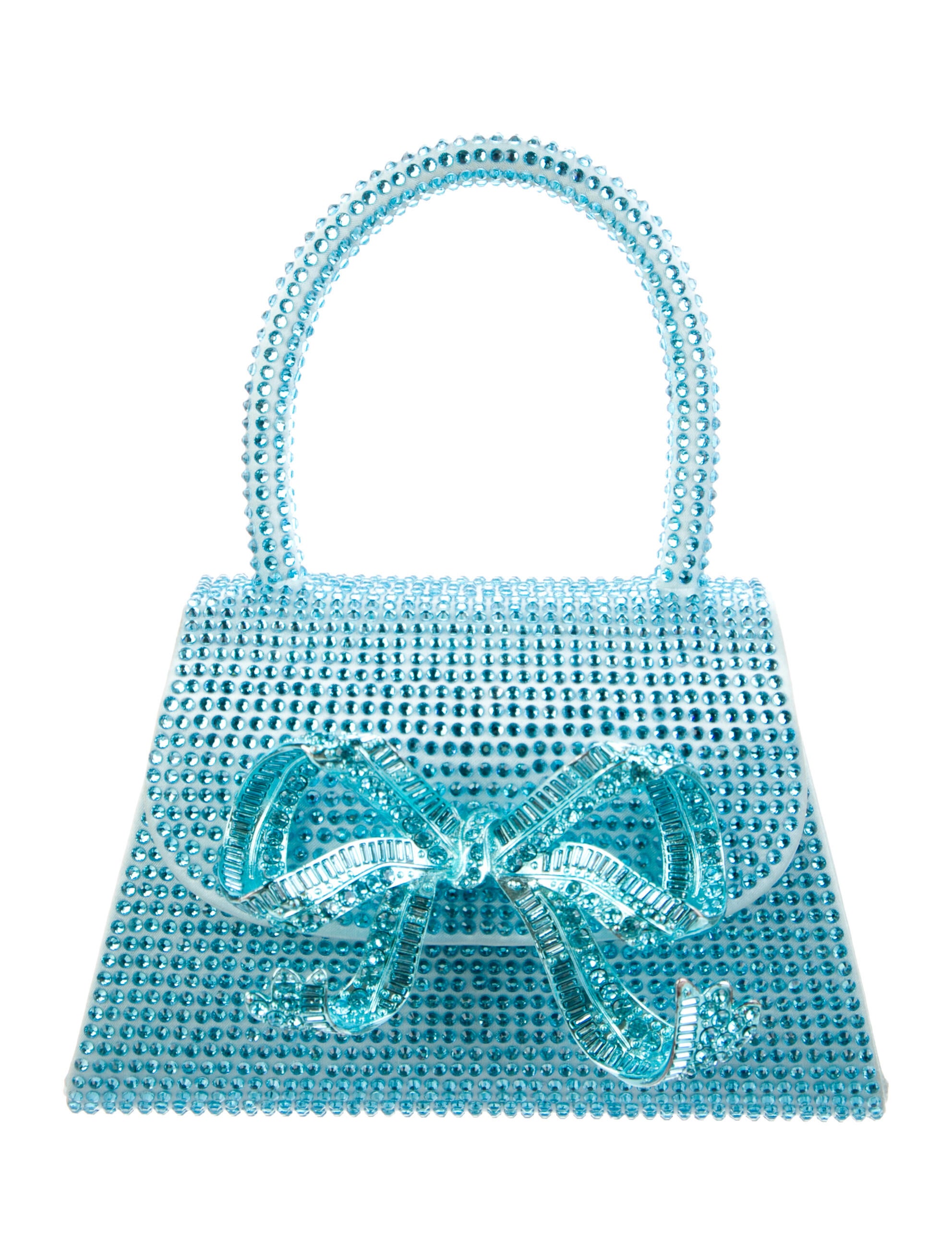 Self-Portrait Satin Studded Mini Bag - Blue Mini Bags, Handbags ...