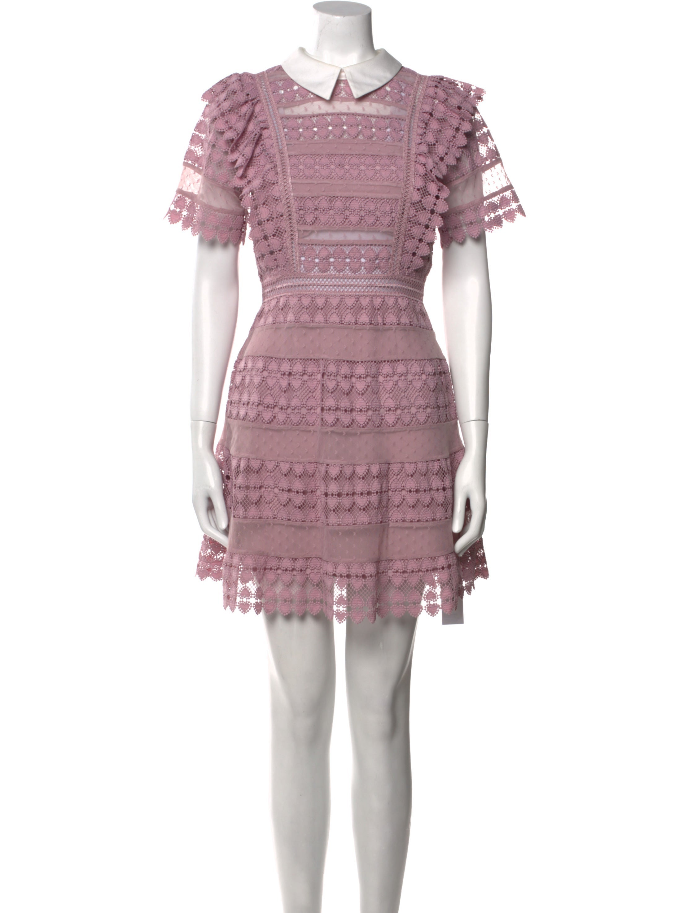 Self-Portrait Mini Dress - Pink Dresses, Clothing - WSELF62475 | The ...