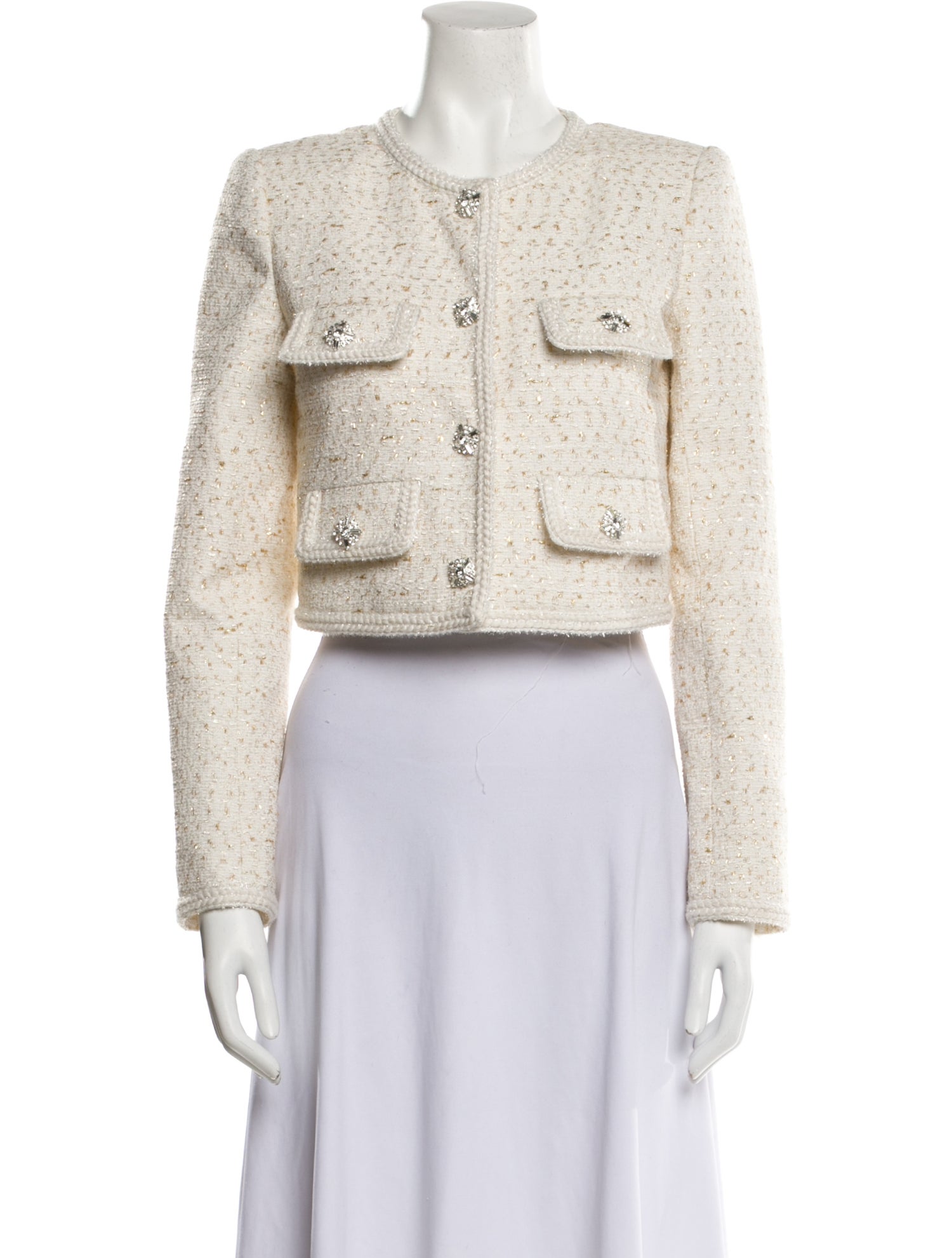Self-Portrait Tweed Pattern Bolero - Neutrals Jackets, Clothing ...