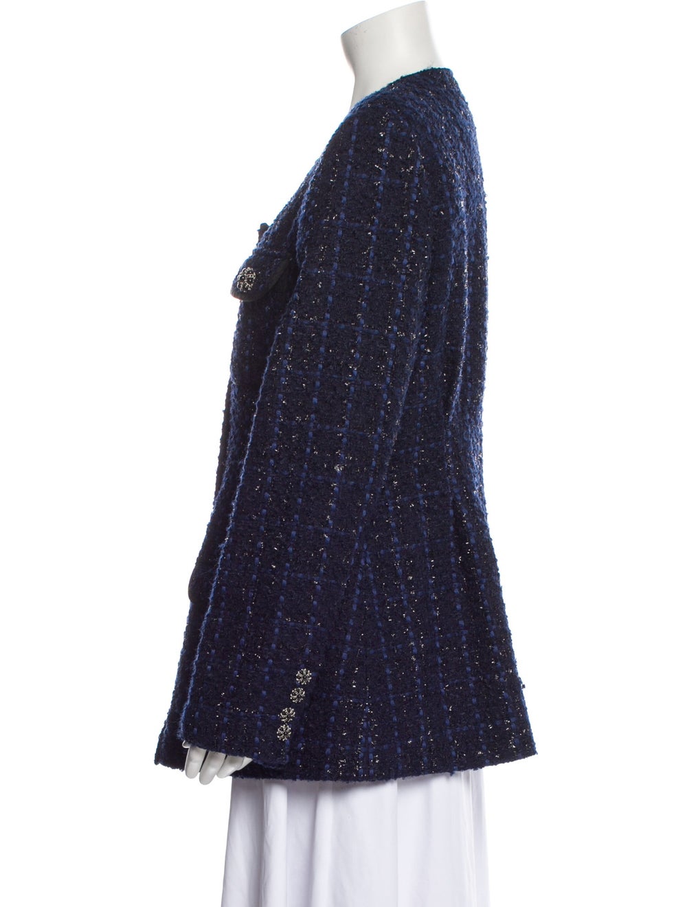 Self-Portrait Tweed Pattern Evening Jacket - Blue Jackets, Clothing ...