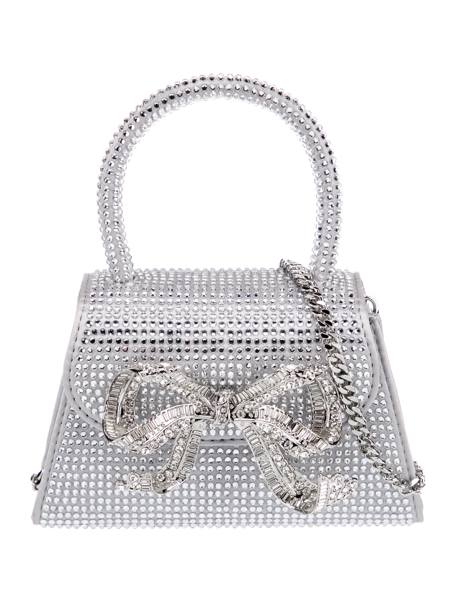 Self-Portrait Crystal Handle Bag - Silver Mini Bags, Handbags ...