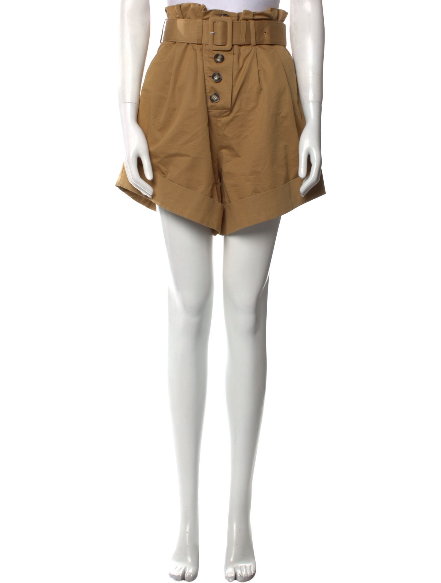 Self-Portrait Mini Shorts - Brown, 15" Rise Shorts, Clothing ...