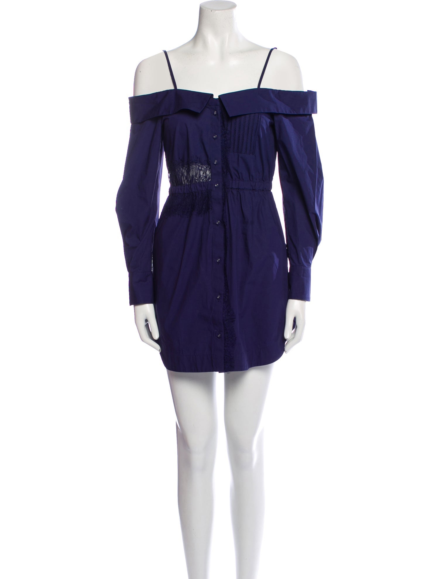 Self-Portrait Square Neckline Mini Dress w/ Tags - Blue Dresses ...
