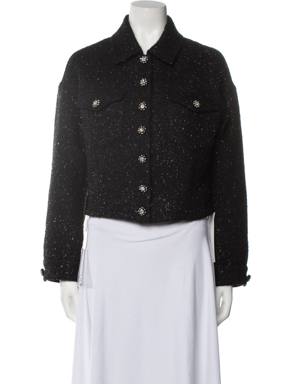 Self-Portrait Jacket Black & Metallic Tweed Pattern B… - Gem