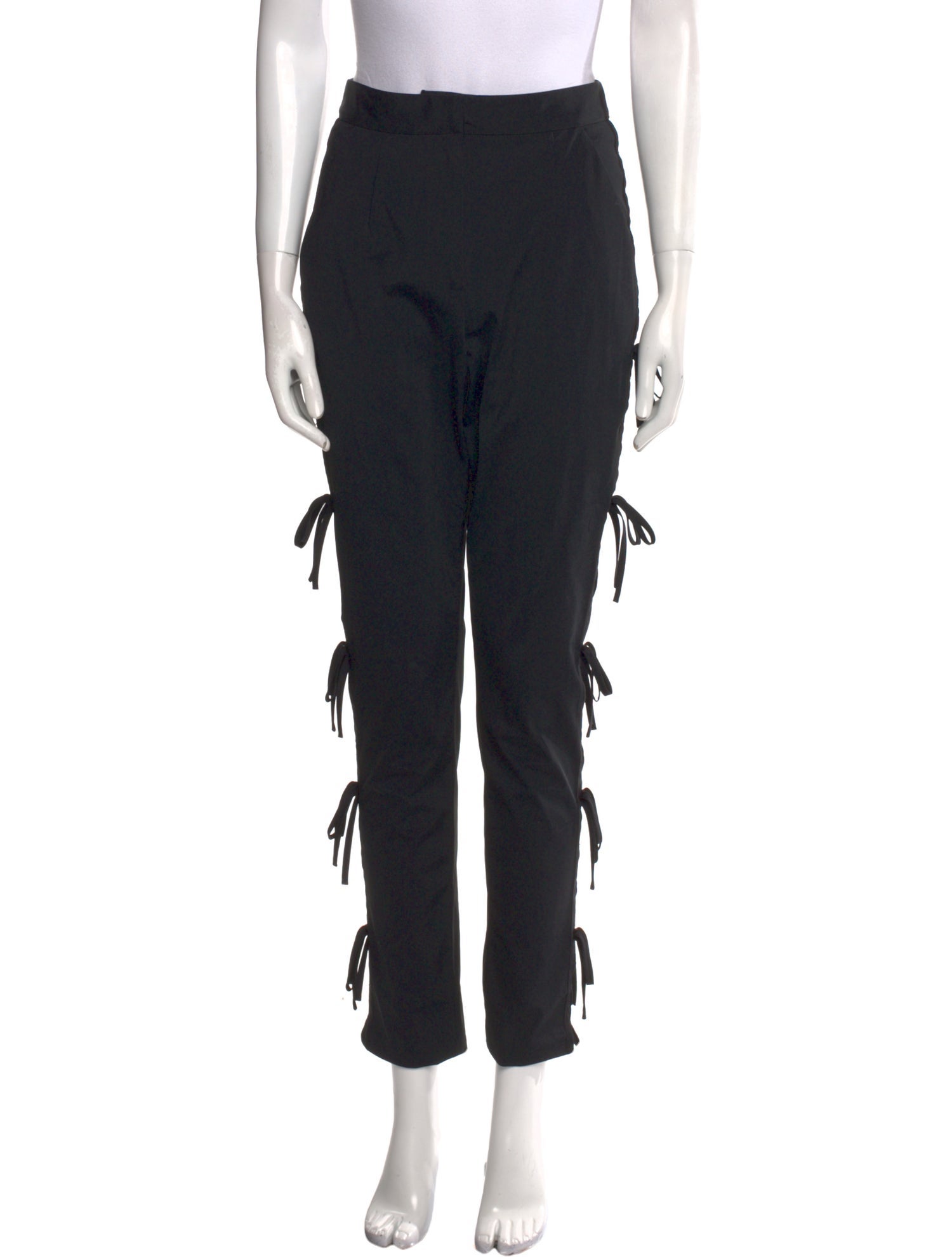 Self-Portrait Skinny Leg Pants - Black, 11.75" Rise Pants, Clothing ...