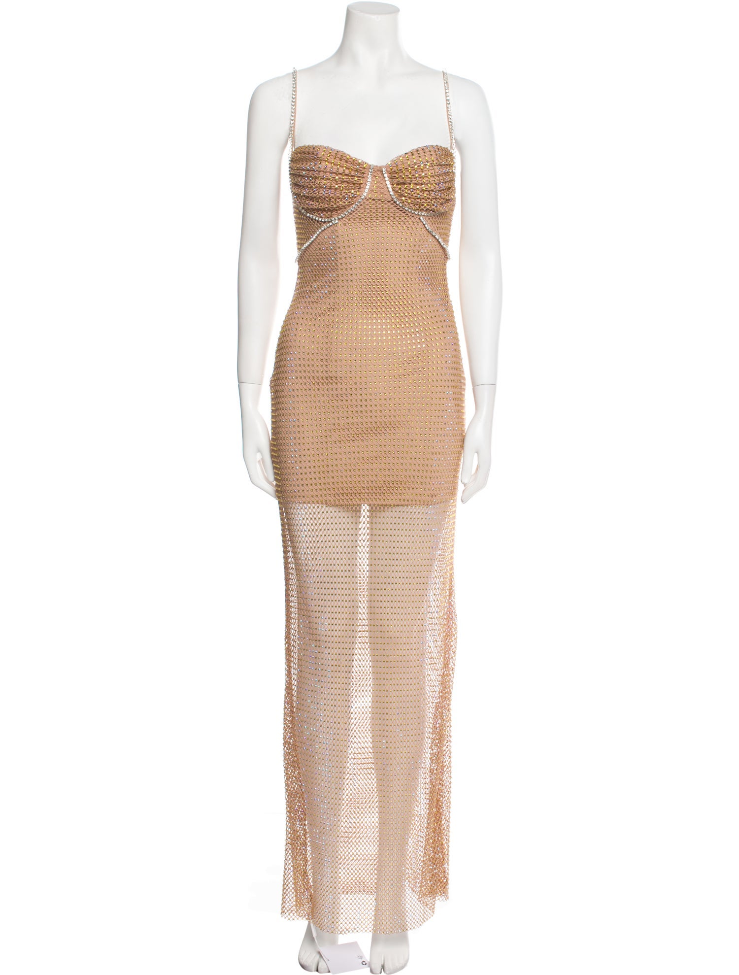 Self-Portrait Square Neckline Long Dress w/ Tags - Neutrals Dresses ...