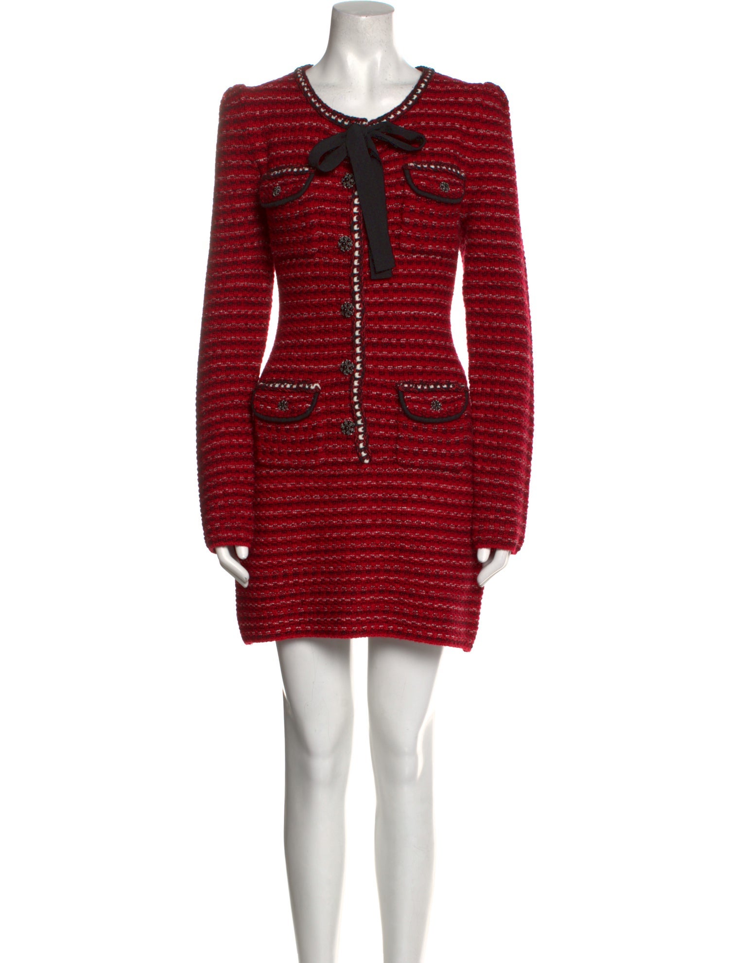 Self-Portrait Wool Mini Dress - Red Dresses, Clothing - WSELF78912 ...