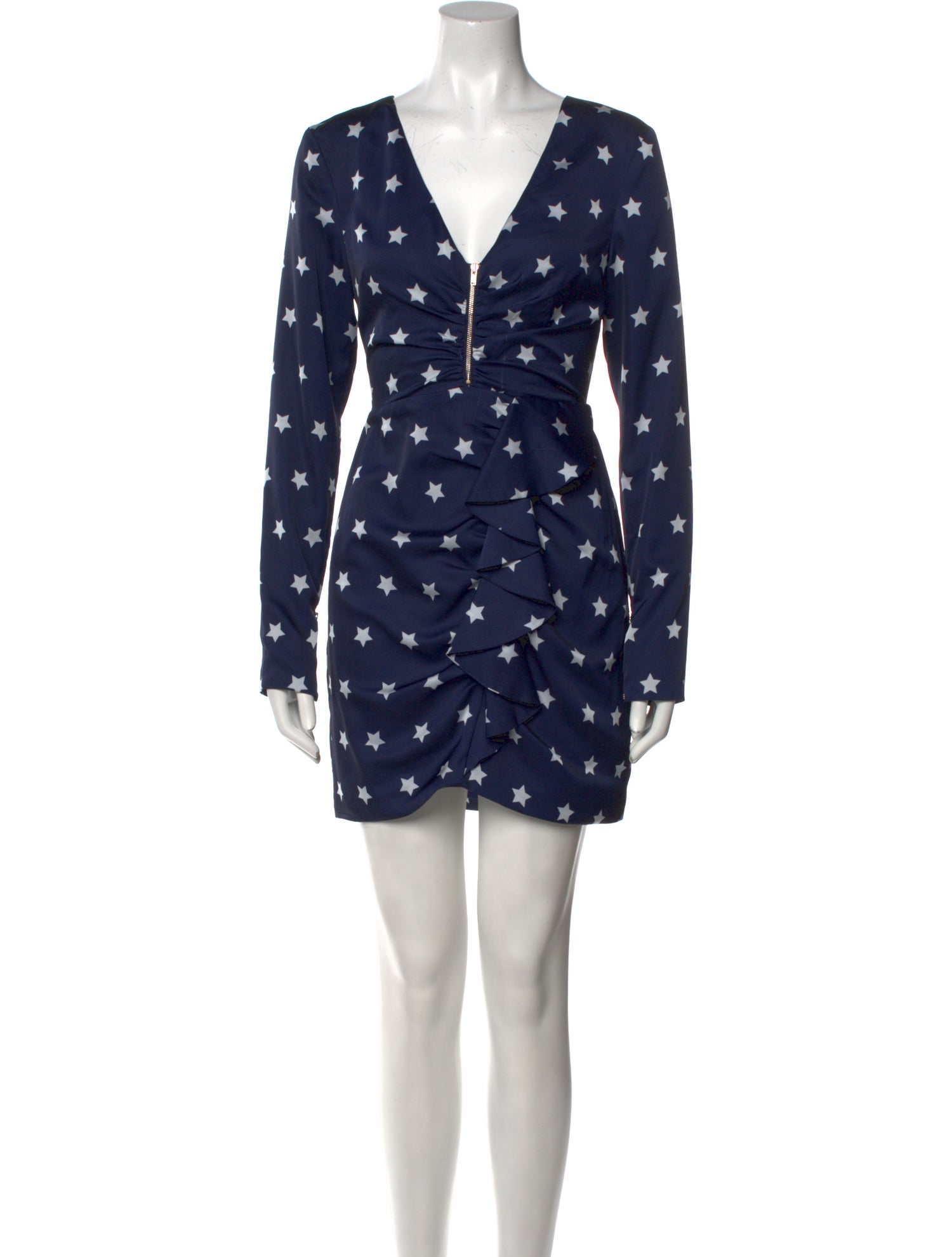 Self-Portrait Printed Mini Dress - Blue Dresses, Clothing - WSELF80174 ...