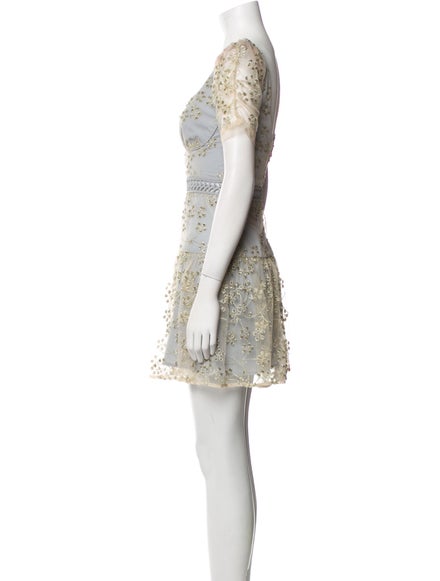 Chio Lace Pattern Mini Dress - Metallic Dresses, Clothing - WCHOE20444 ...