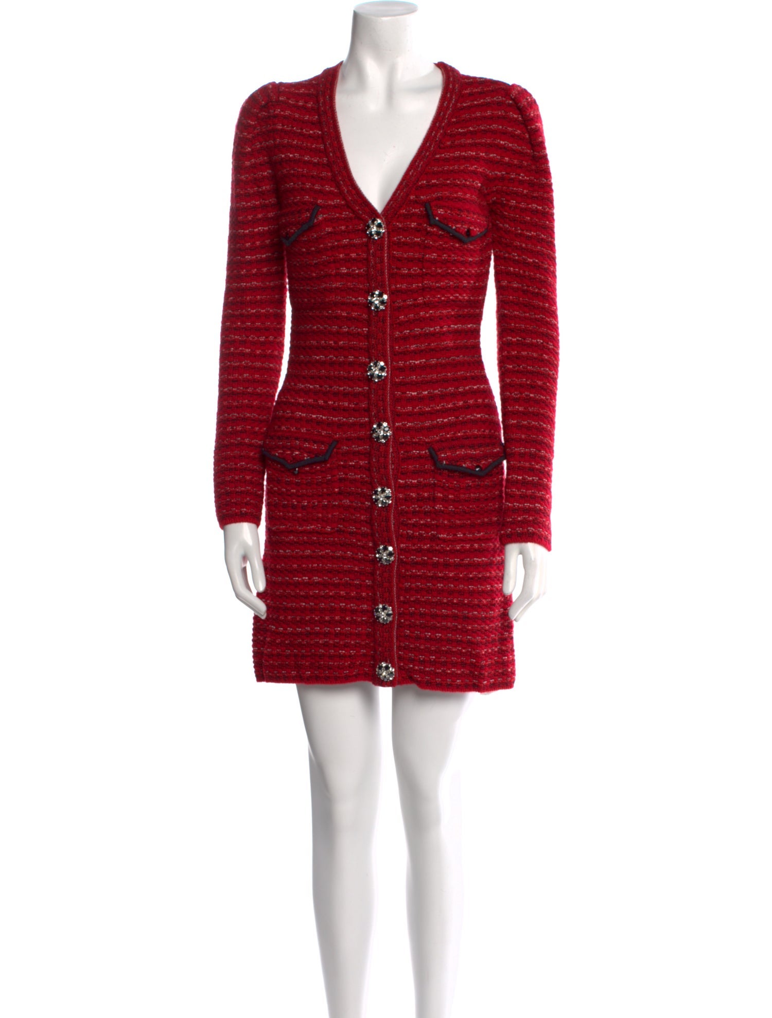 Self-Portrait Wool Mini Dress - Black Dresses, Clothing - WSELF84452 ...