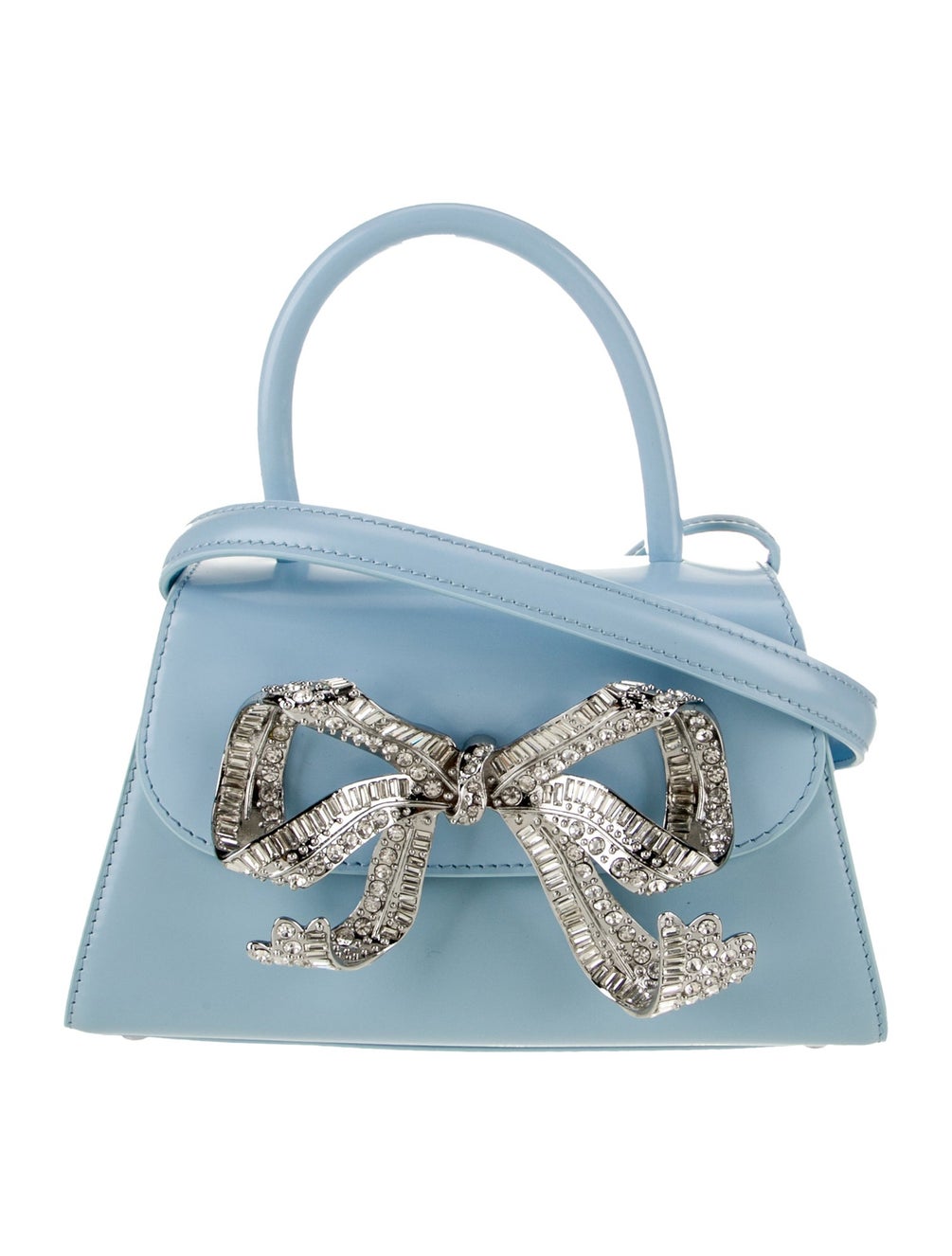 Self-Portrait Leather Top Handle Bag - Blue Handle Bags, Handbags ...