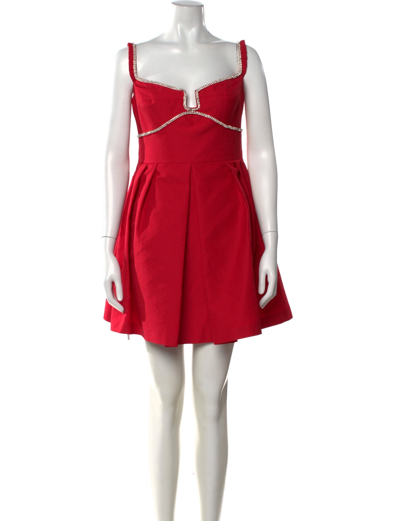 Self-Portrait Square Neckline Mini Dress w/ Tags - Red Dresses ...