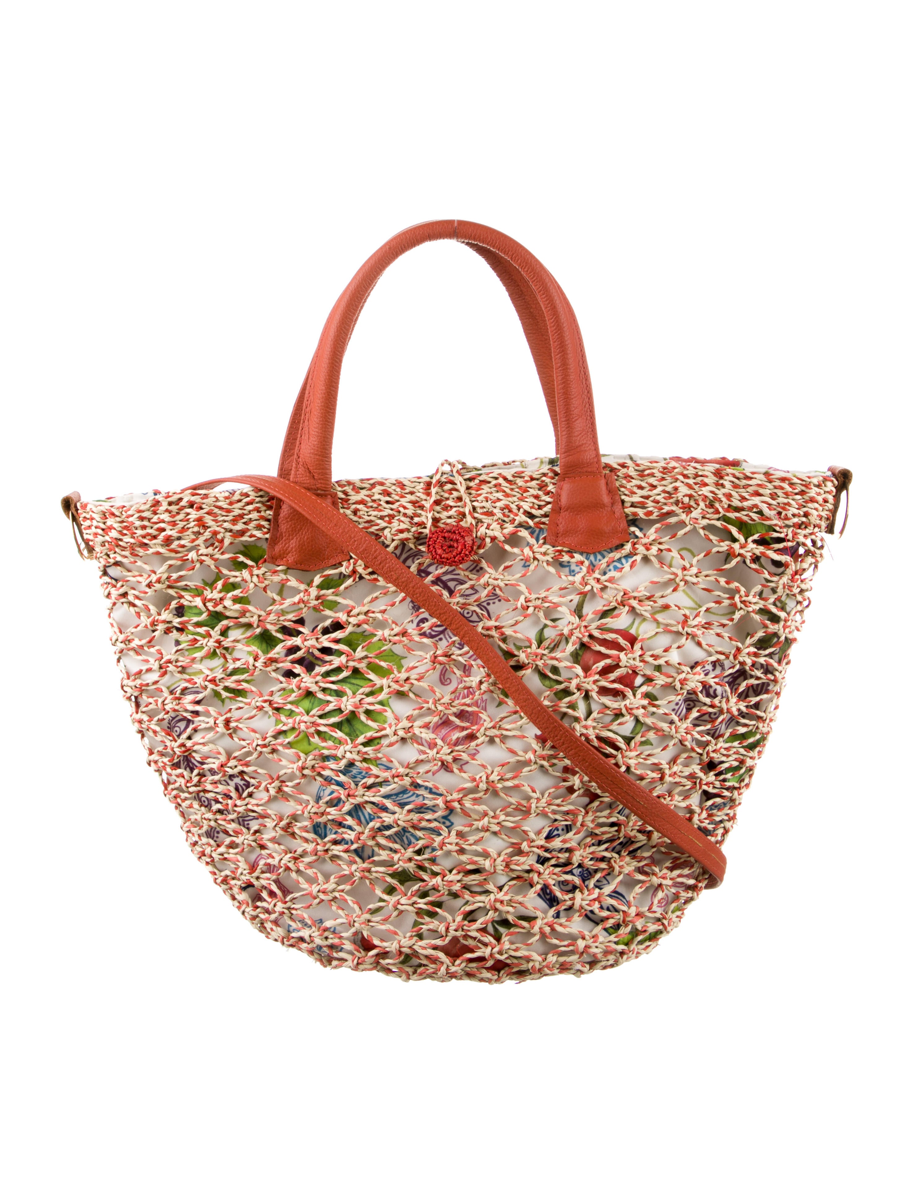 Sensi Studio Straw Leather-Trimmed Handle Bag - Neutrals Handle Bags ...