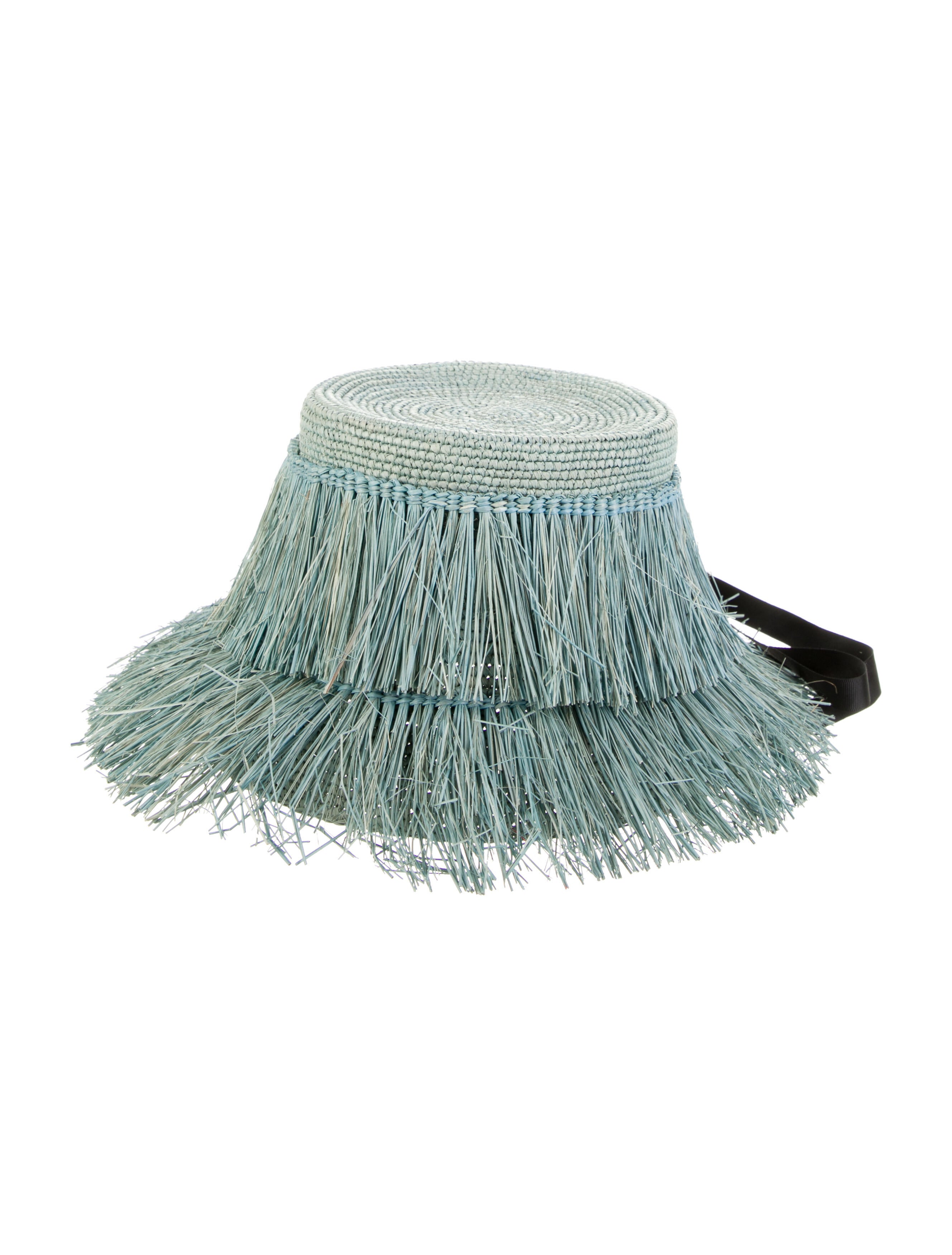 Sensi Studio Frayed Lamp Shade Hat - Blue Hats, Accessories ...