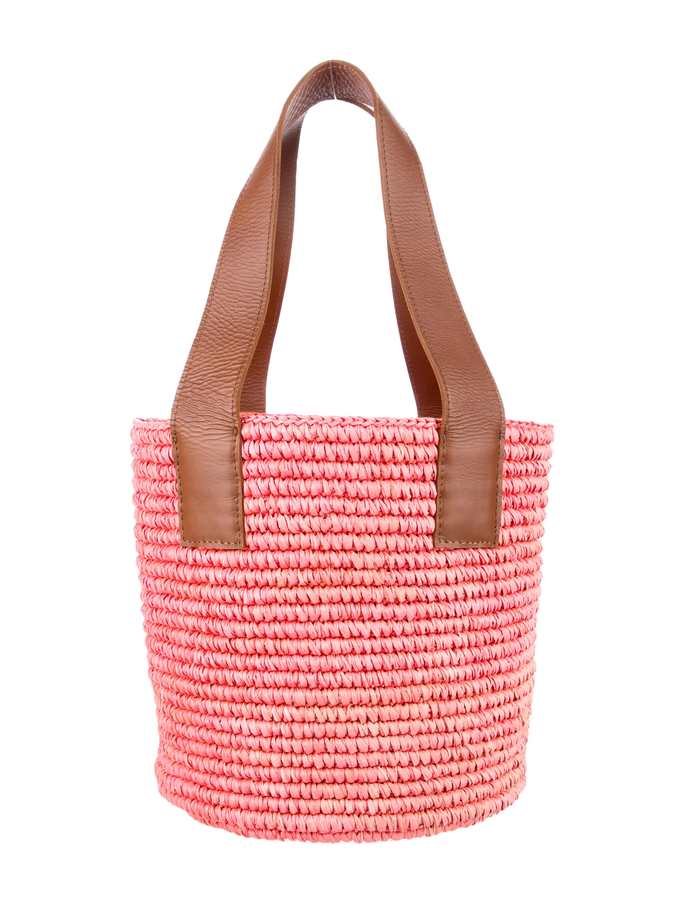Sensi Studio Straw Bucket Bag - Red Bucket Bags, Handbags - WSENS23239 ...
