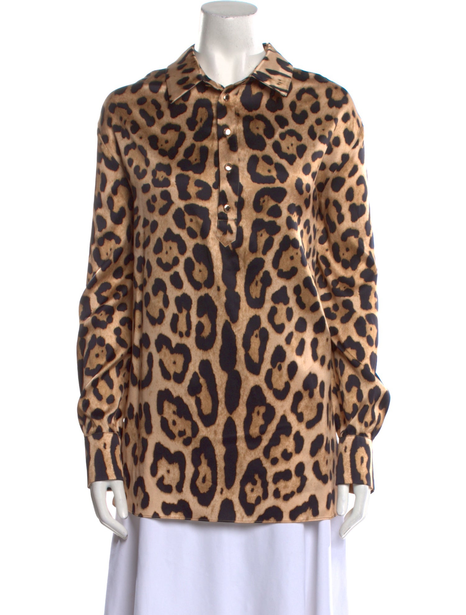 SER.O.YA Silk Animal Print Button-Up Top w/ Tags - Tops, Clothing ...