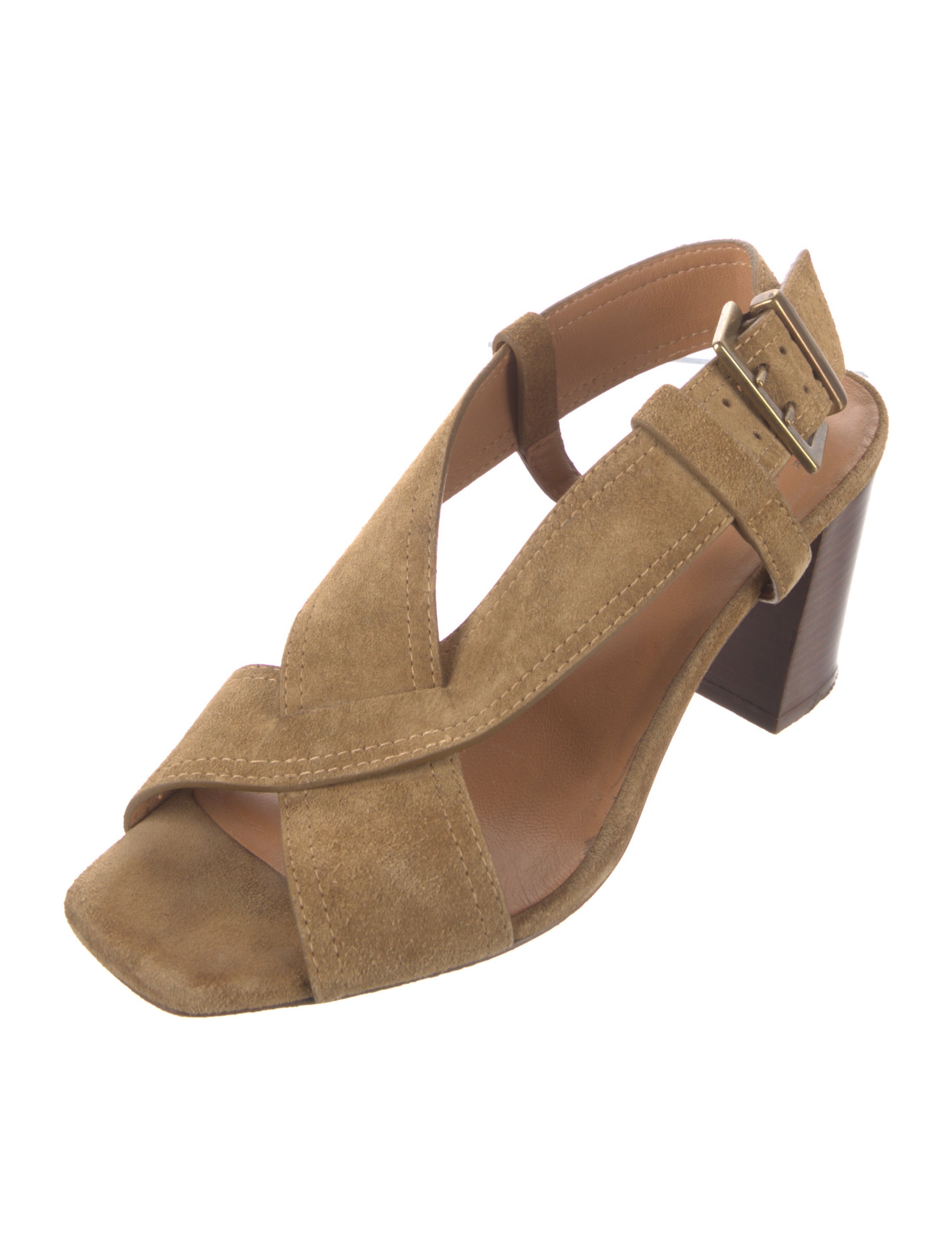 Sézane Suede Slingback Sandals - Brown Sandals, Shoes - WSEZA25654 ...
