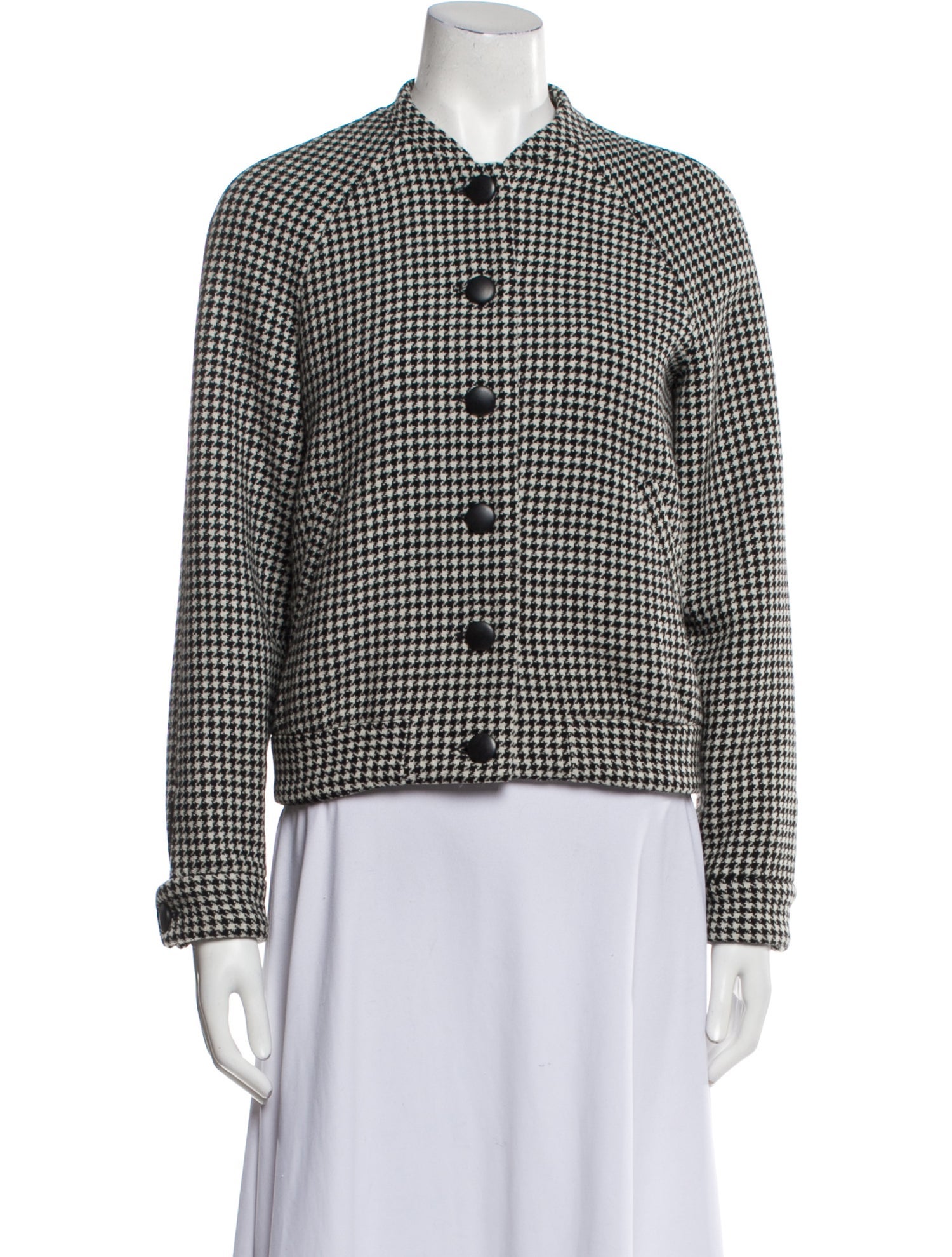 Sézane Houndstooth Print Evening Jacket - Black Jackets, Clothing ...
