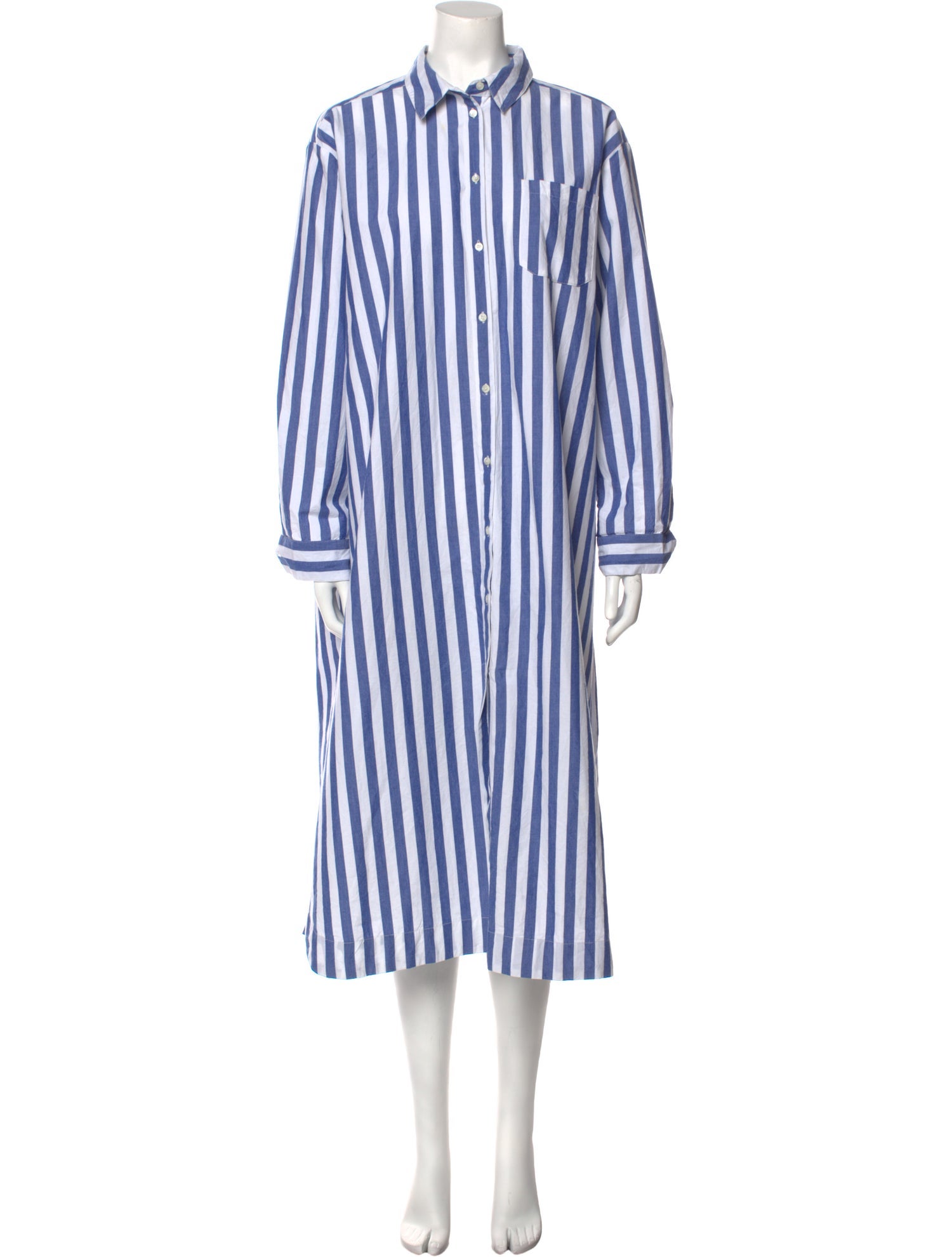 Sézane Striped Midi Length Dress - Blue Dresses, Clothing - WSEZA34813 ...