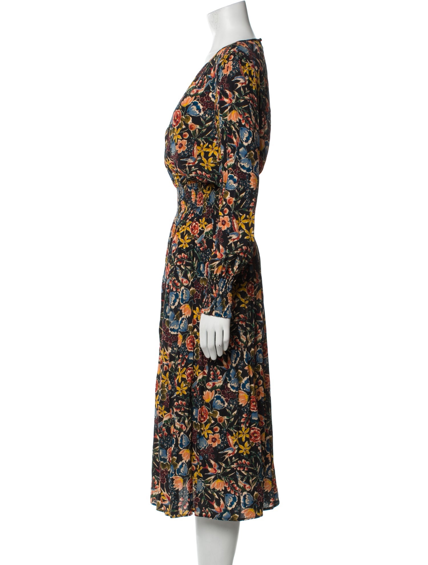 Erdem Floral Print Midi Length Dress w/ Tags - Blue Dresses, Clothing ...