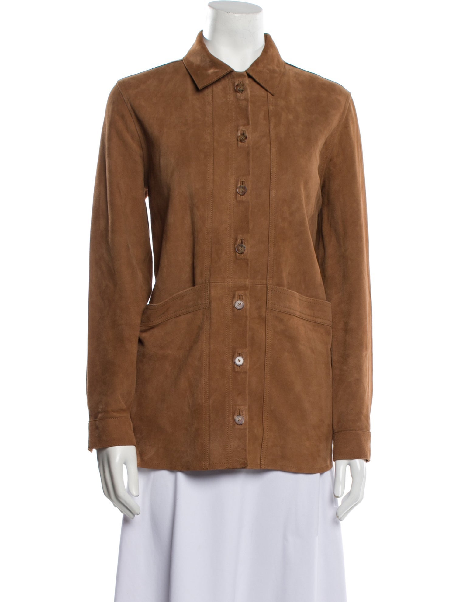 Sézane Goat Leather Utility Jacket - Brown Jackets, Clothing ...