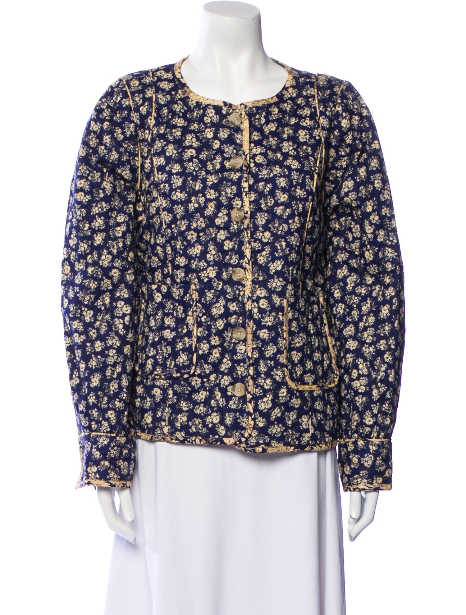 Sézane Floral Print Evening Jacket w/ Tags - Blue Jackets, Clothing ...