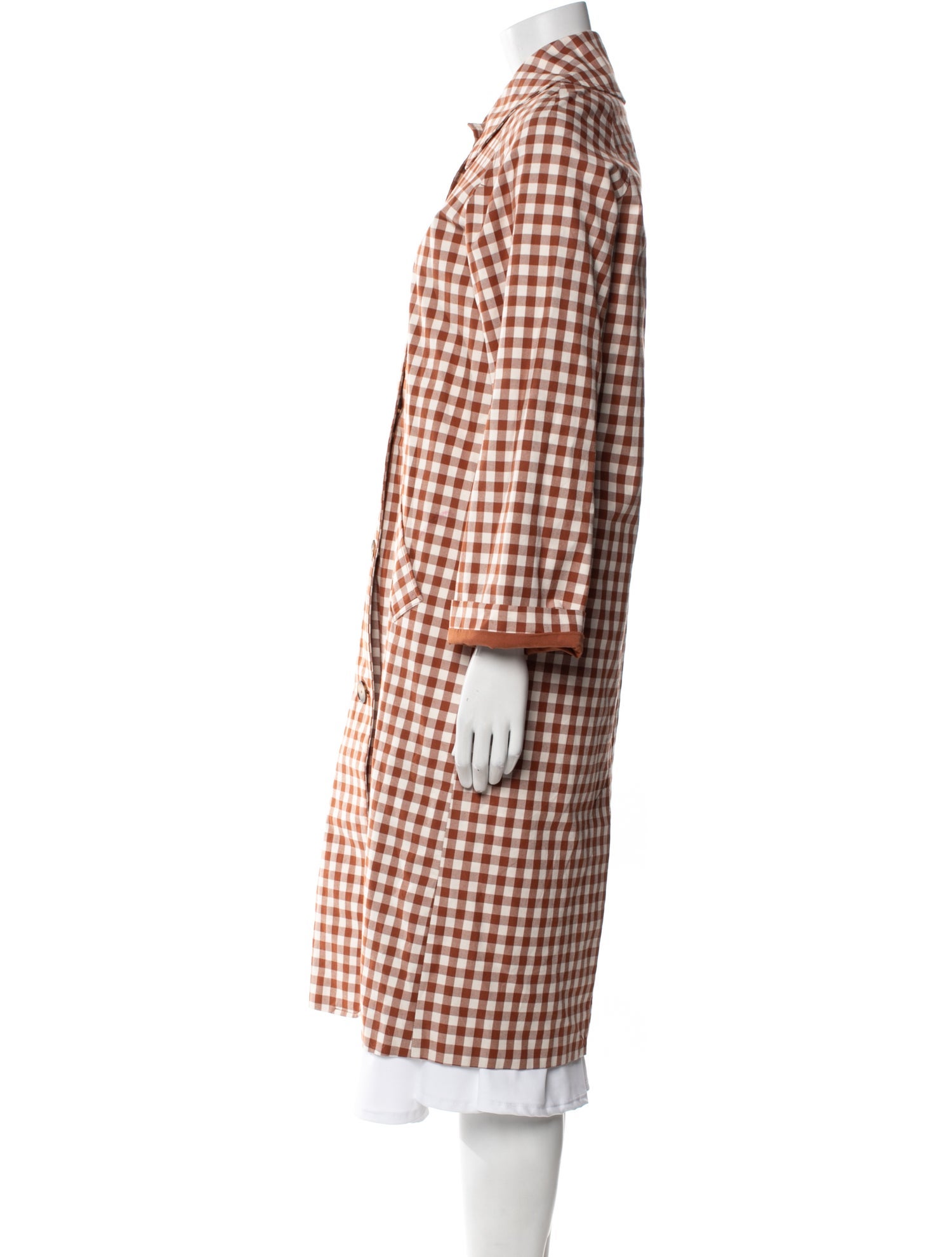 Sézane Plaid Print Trench Coat - Neutrals Coats, Clothing - WSEZA52503 ...
