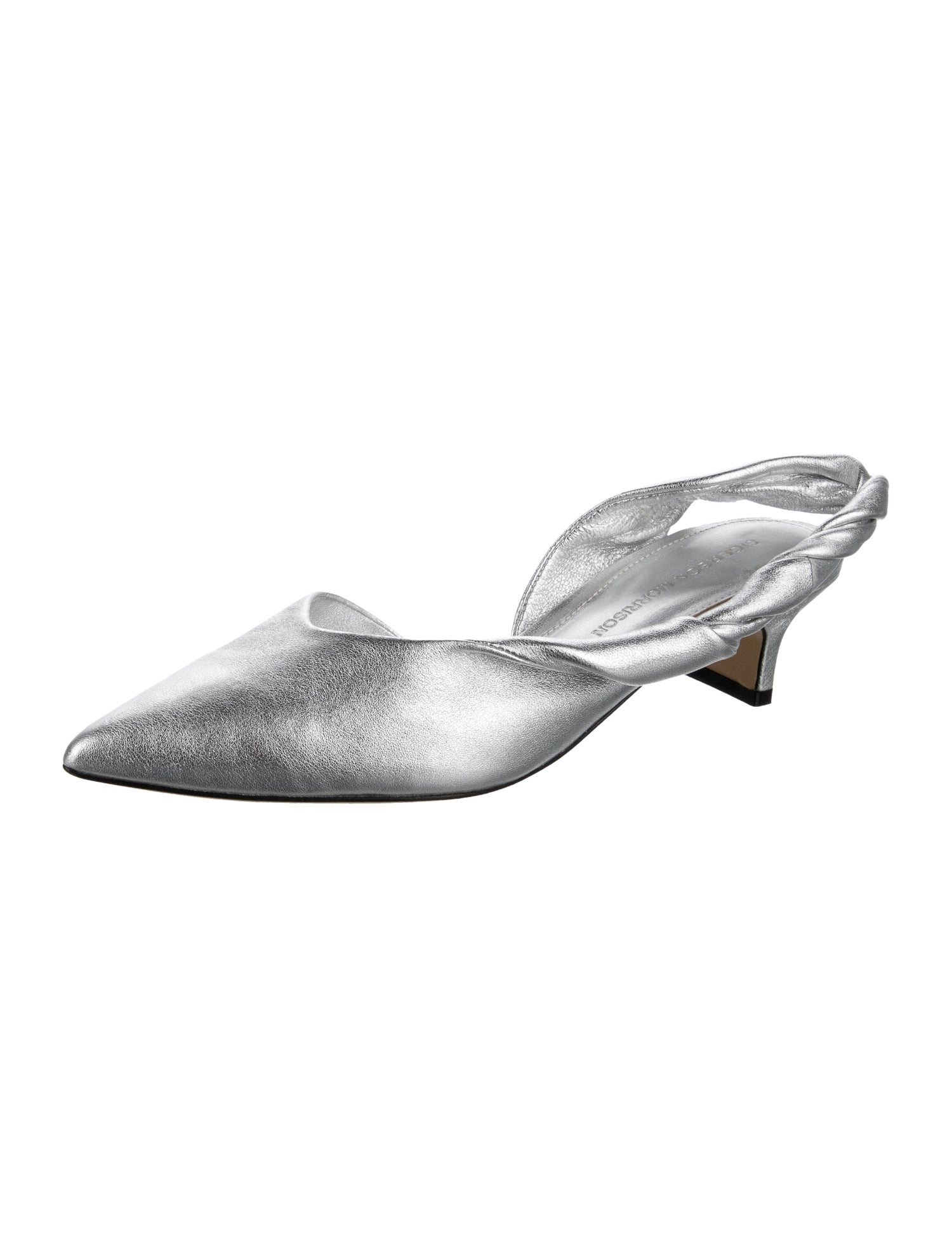 Sigerson Morrison Leather Slingback Pumps - Silver Pumps, Shoes ...