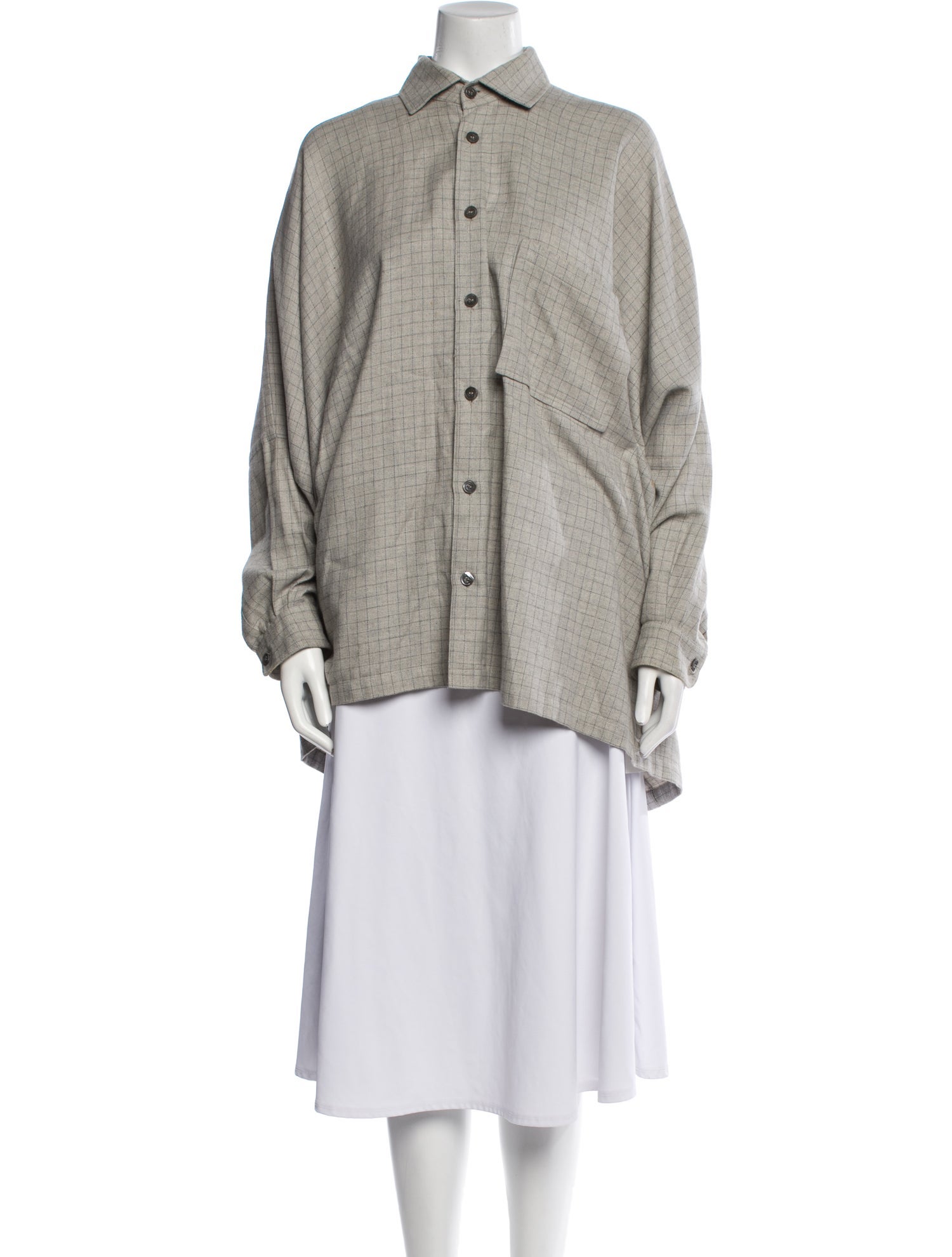 Shirin Guild Long Sleeve Button-Up Top - Grey Tops, Clothing ...